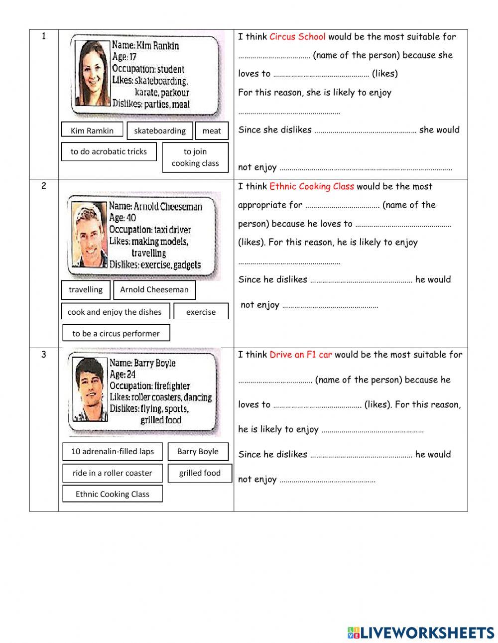 Form 4 unit 6 speaking worksheet | Live Worksheets