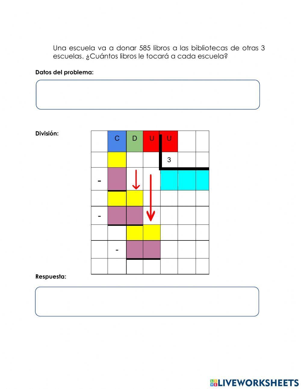 Division vertical interactive activity | Live Worksheets