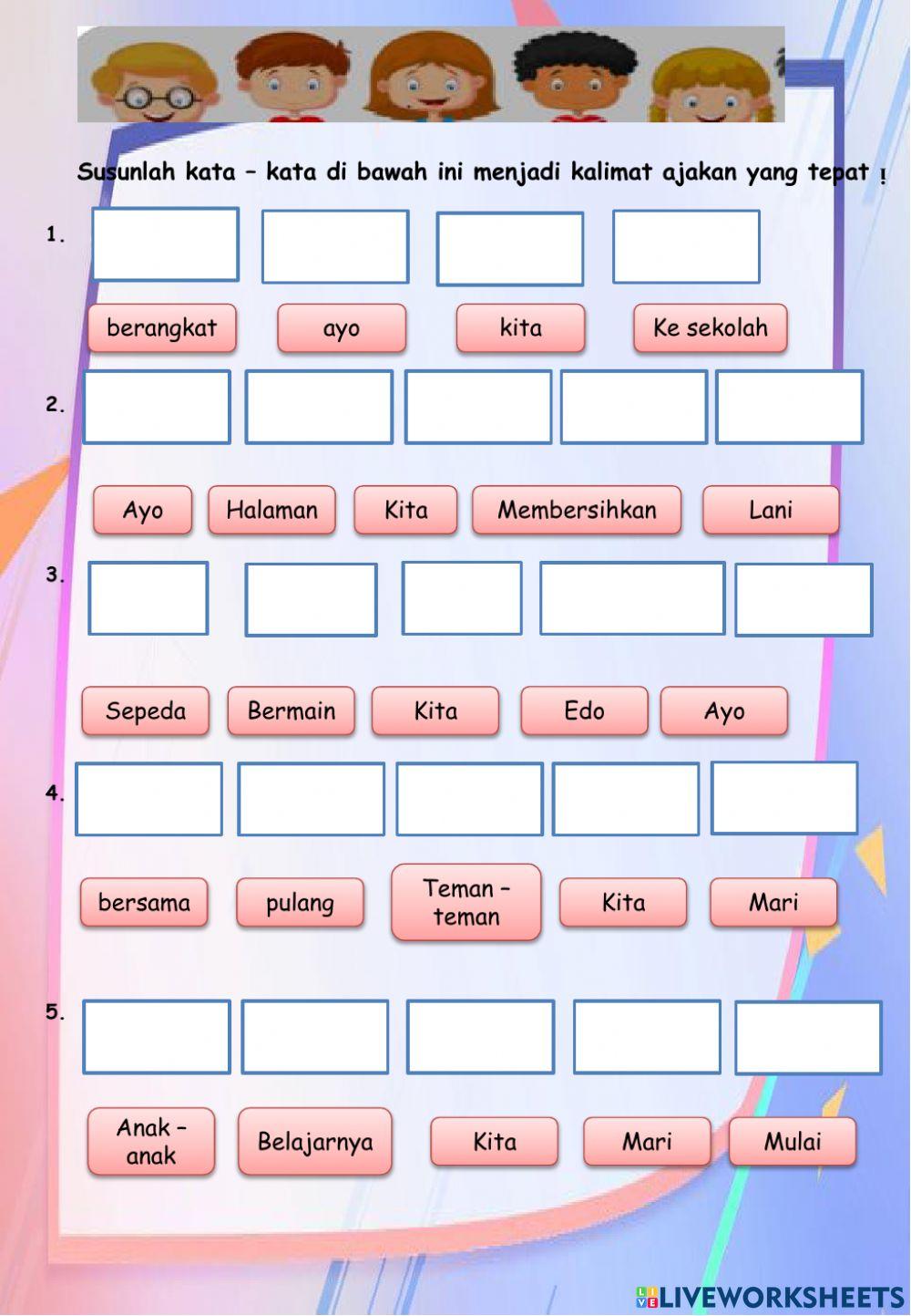 Kalimat Perintah Dan Ajakan Interactive Worksheet Live Worksheets