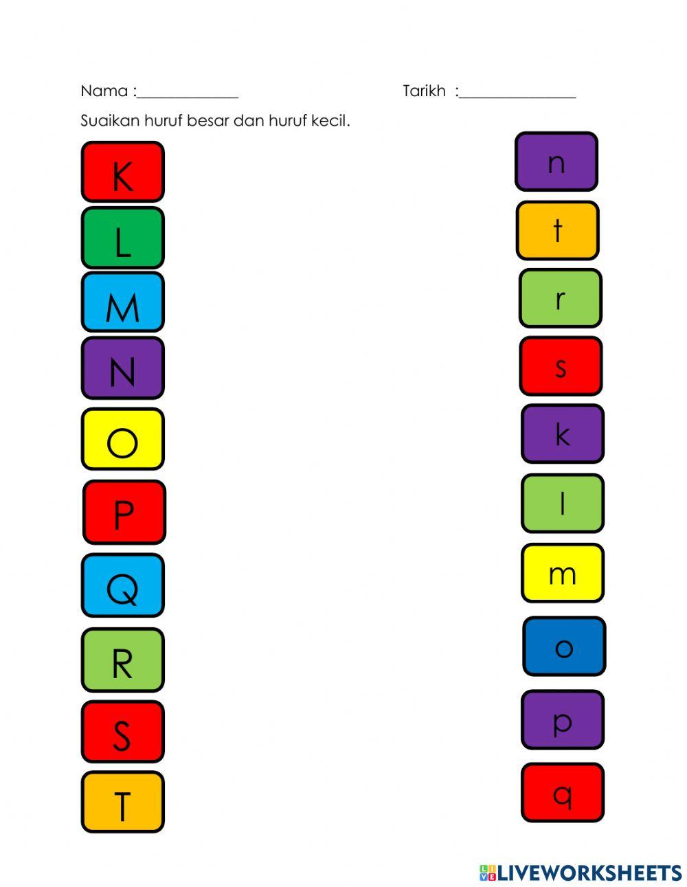 Pdf online activity: Huruf | Live Worksheets