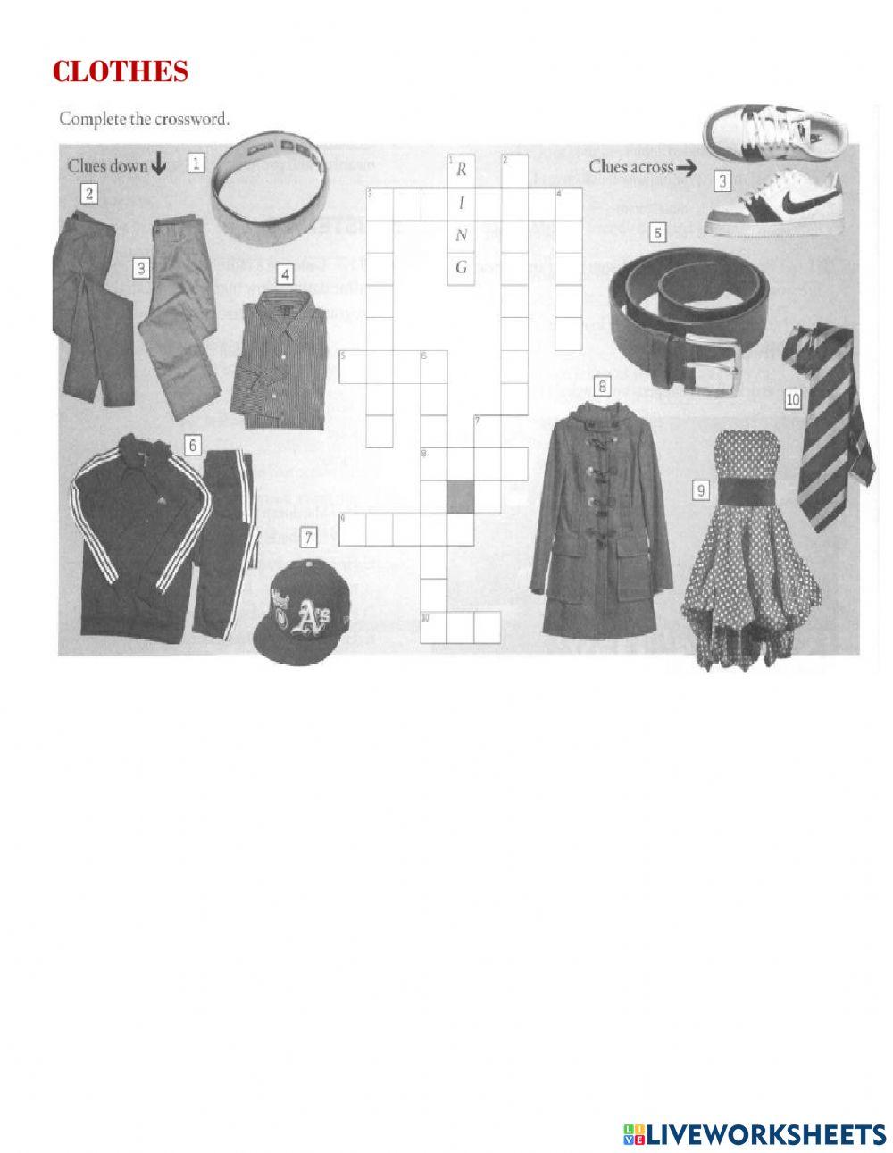 Clothes online exercise for Elementary | Live Worksheets
