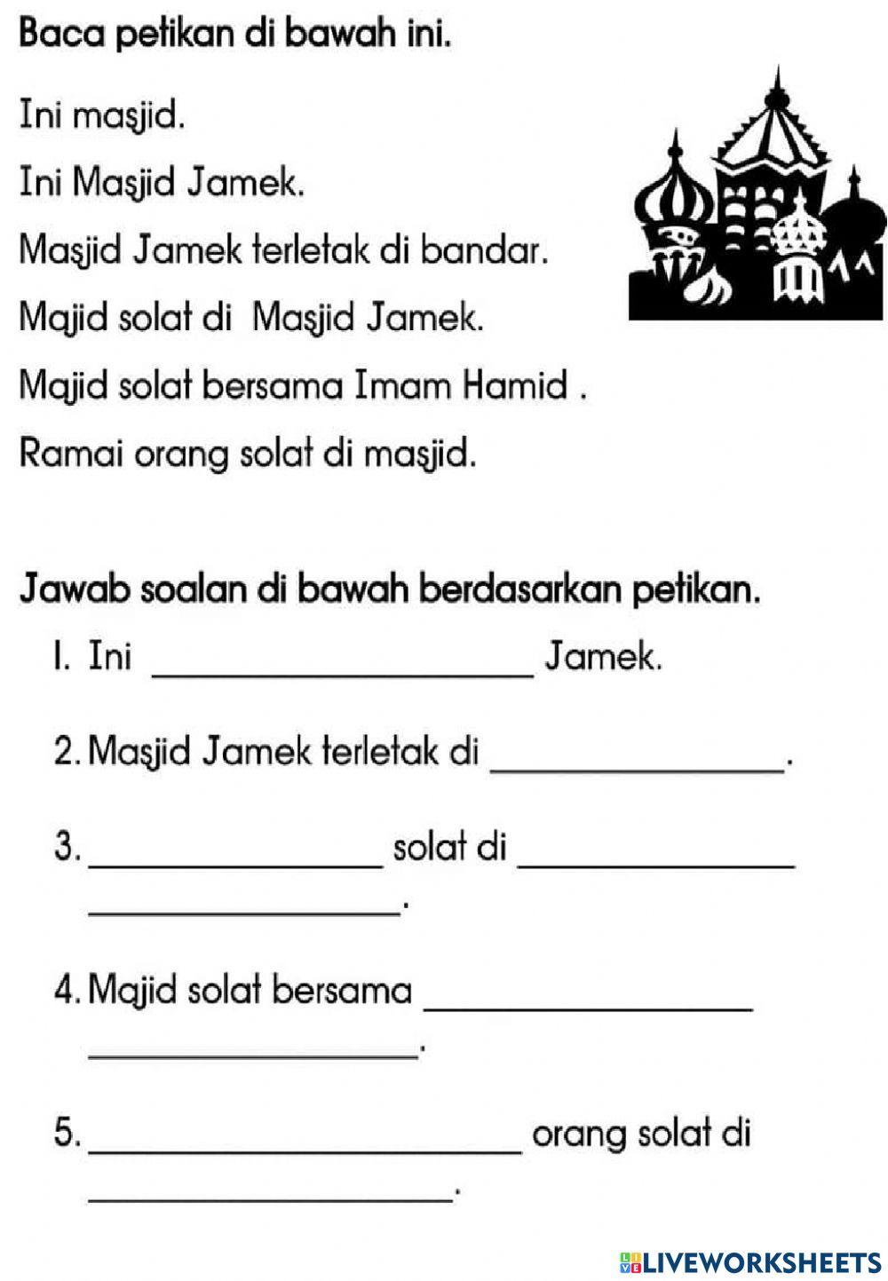 Petikan mudah KVK KVK interactive worksheet | Live Worksheets