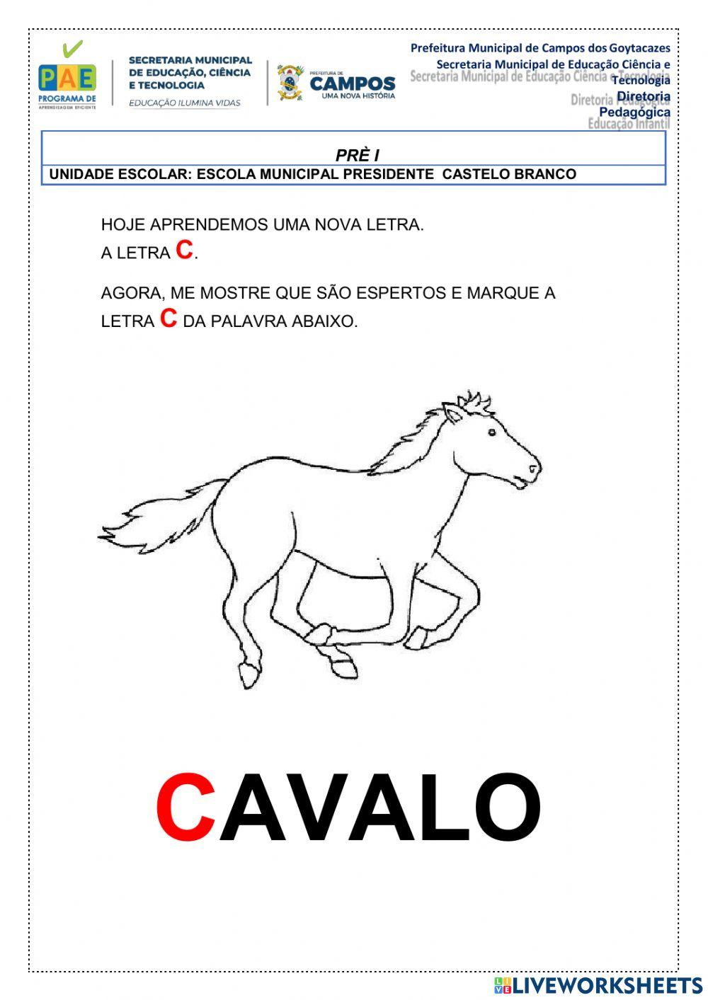 Letra c online exercise for PRE I | Live Worksheets