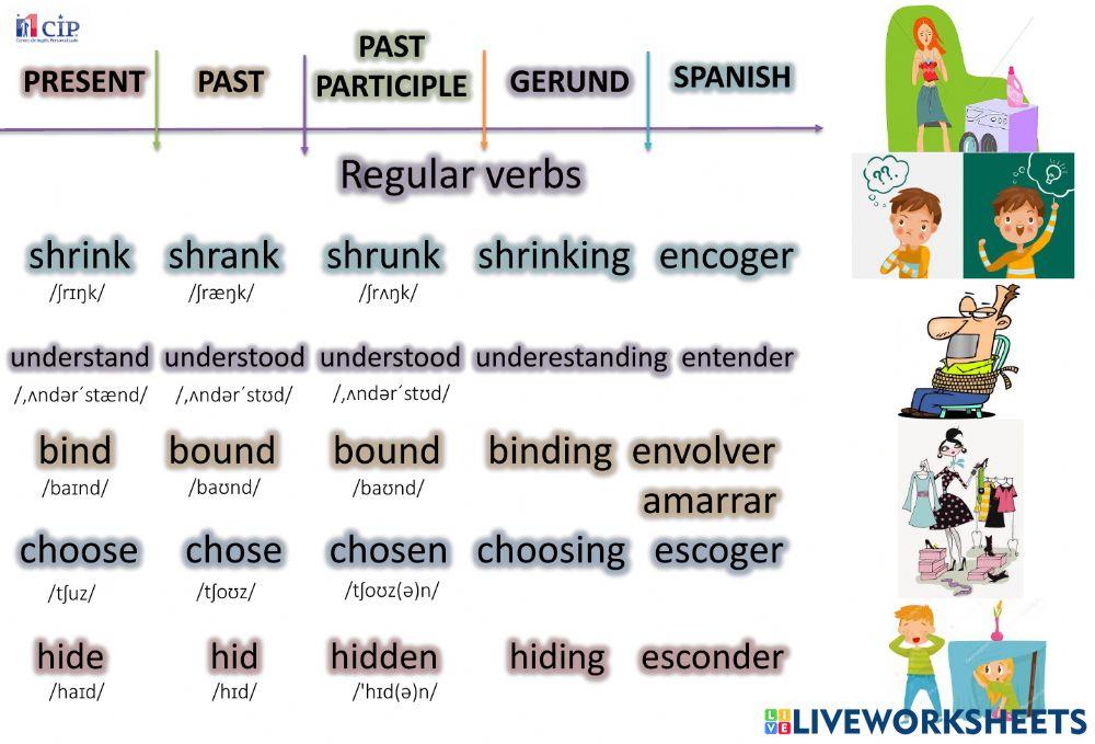 Verbs week 46 worksheet | Live Worksheets