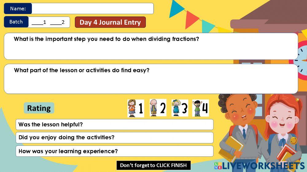 Day 4 Journal Entry worksheet | Live Worksheets