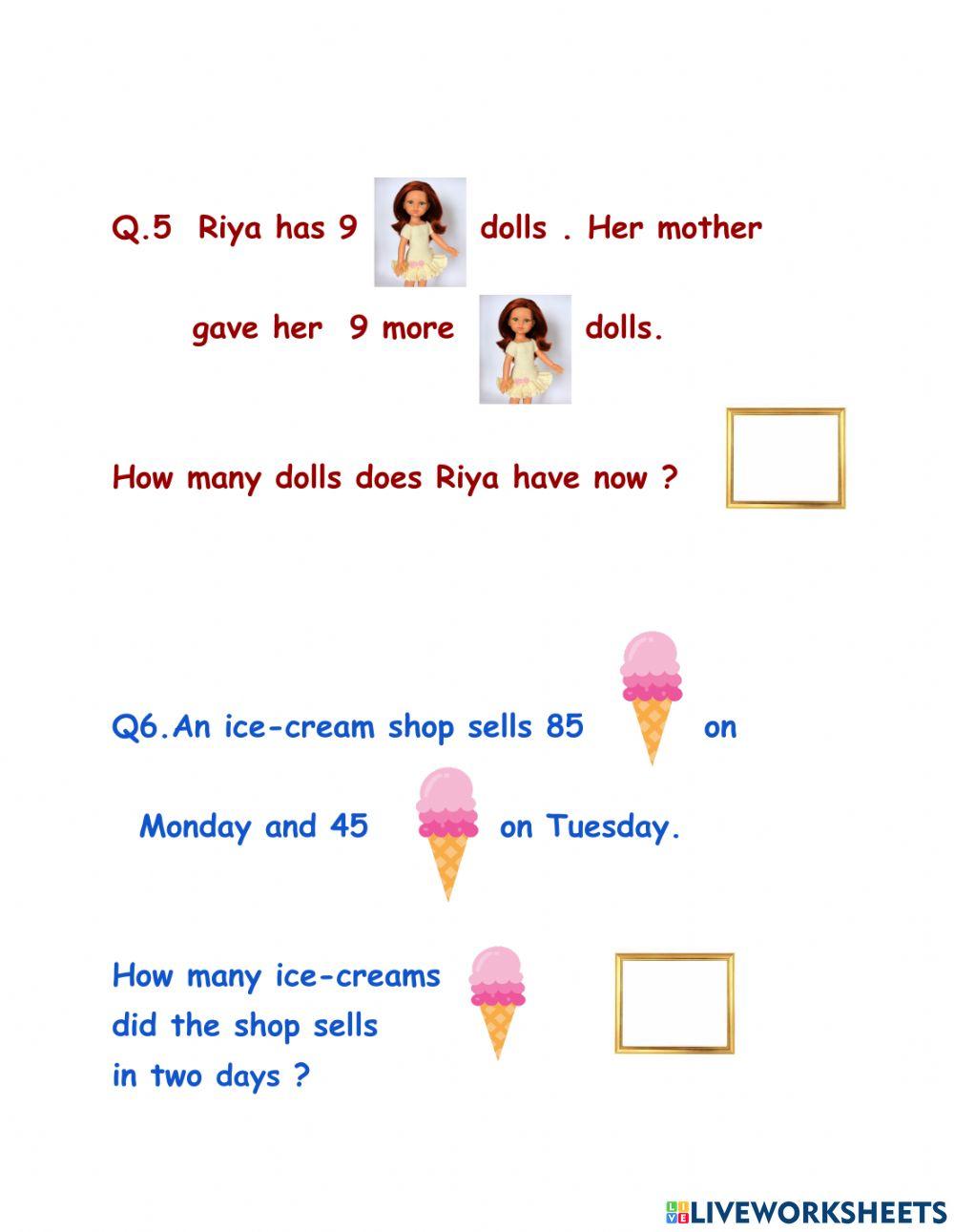 1287078 | Addition | Garima Bhasin | LiveWorksheets