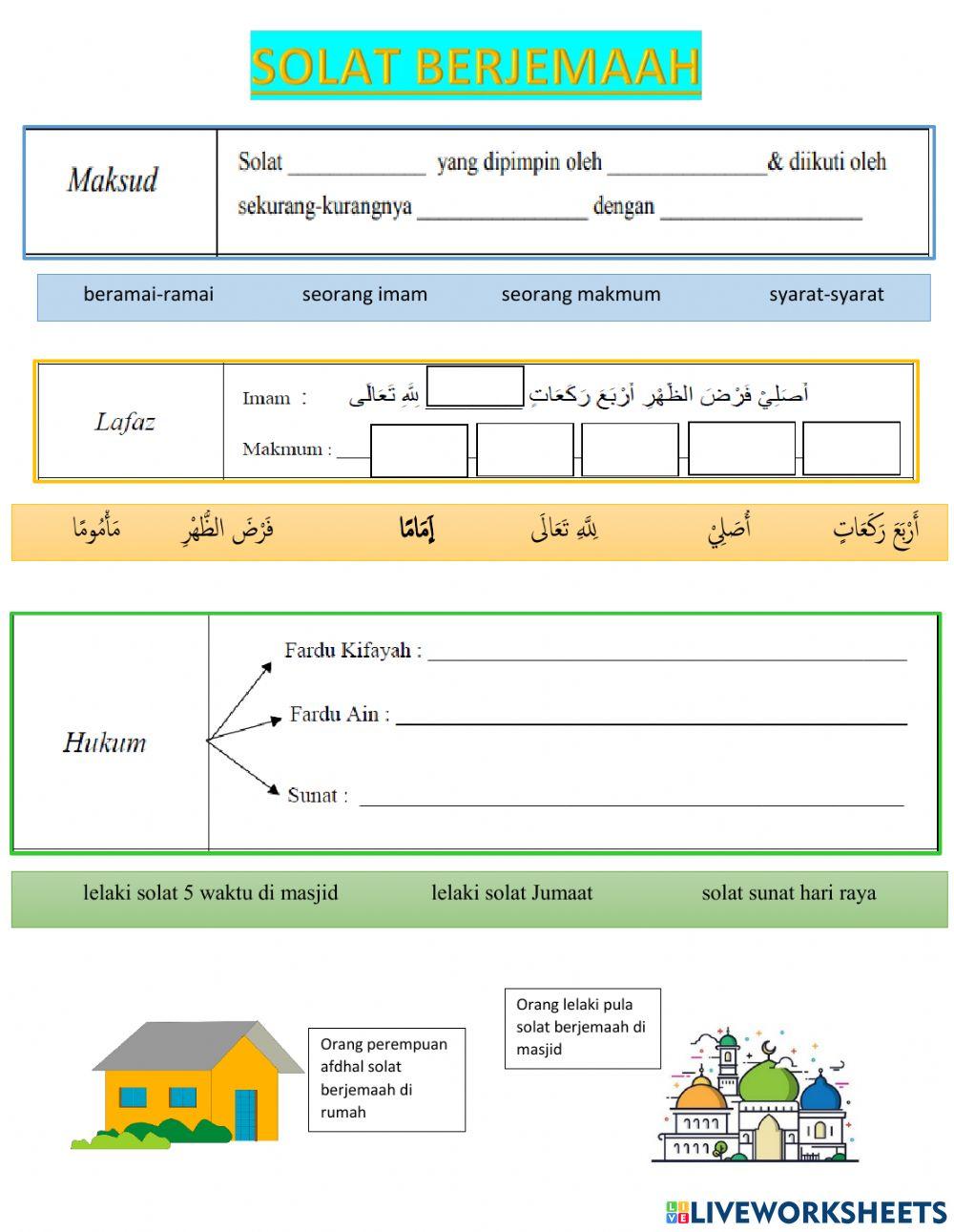 Solat berjemaah interactive exercise for 1 | Live Worksheets