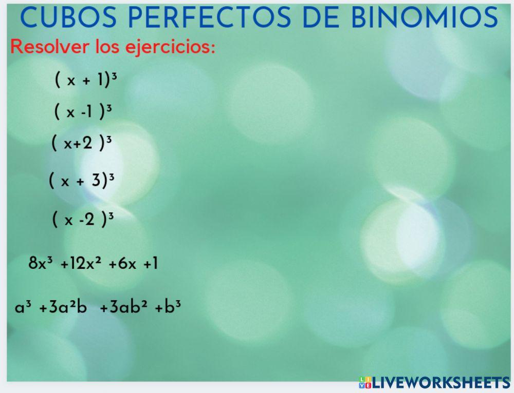 Cubo perfecto d… | Free Interactive Worksheets | 1287592