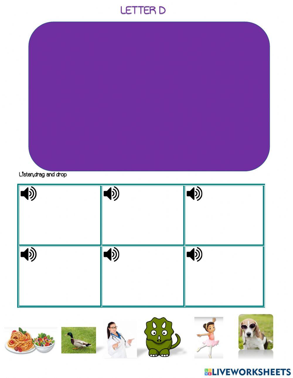 Letter d online pdf activity | Live Worksheets