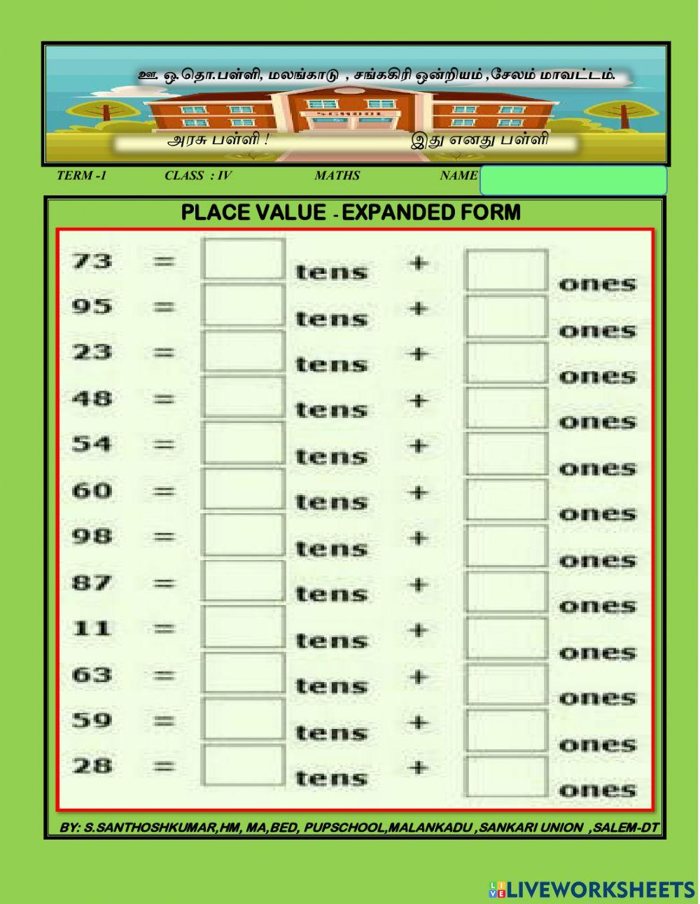Iv-maths-EXPANDED FORM Worksheet Live Worksheets, 43% OFF Iv-maths-EXPANDED FORM Worksheet Live Worksheets, 43% OFF