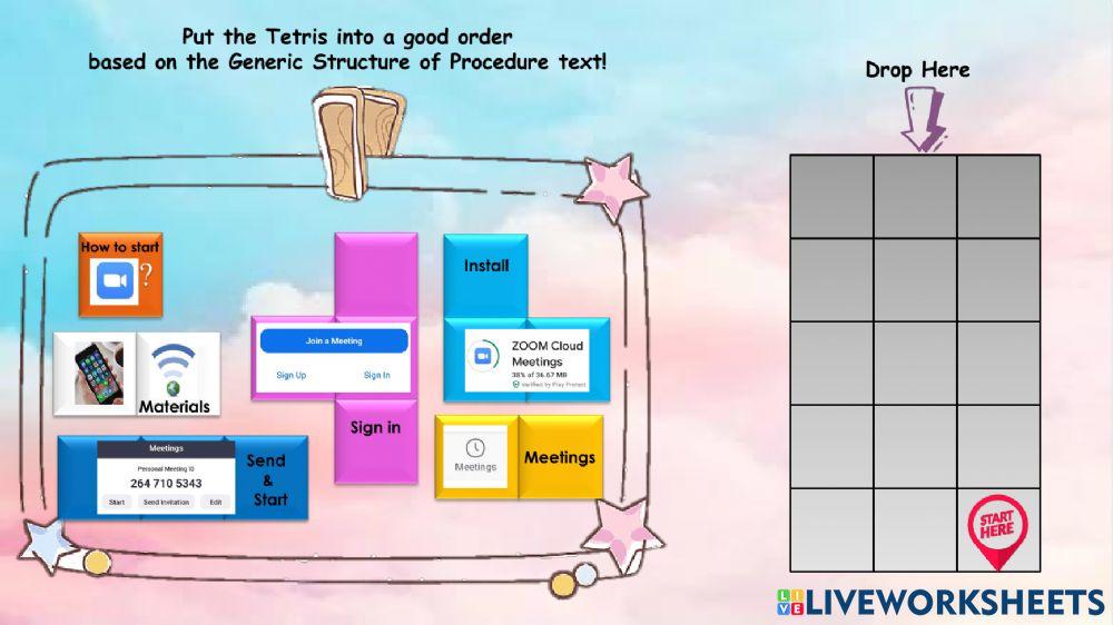 Tetris Puzzle : Procedure Text online exercise for | Live Worksheets