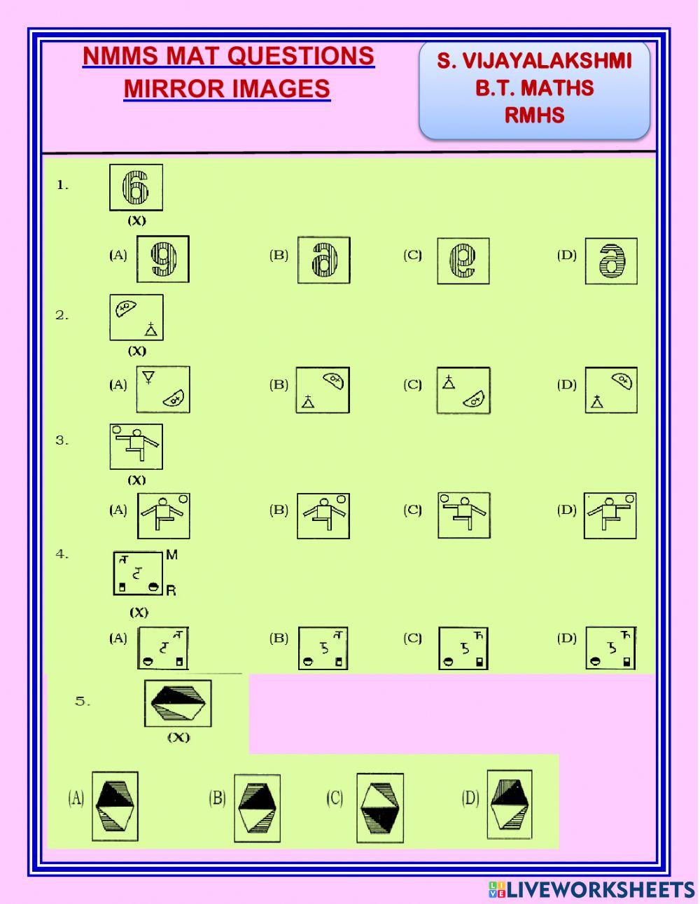 nmms mirror image online exercise for | Live Worksheets