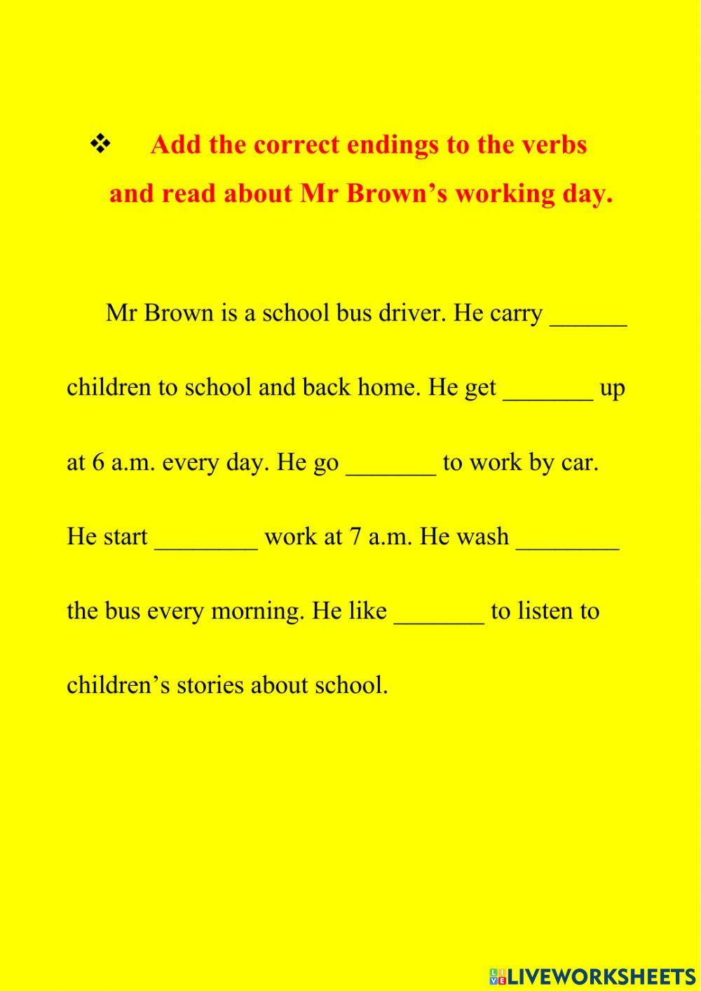 Present simple online exercise for elementary | Live Worksheets