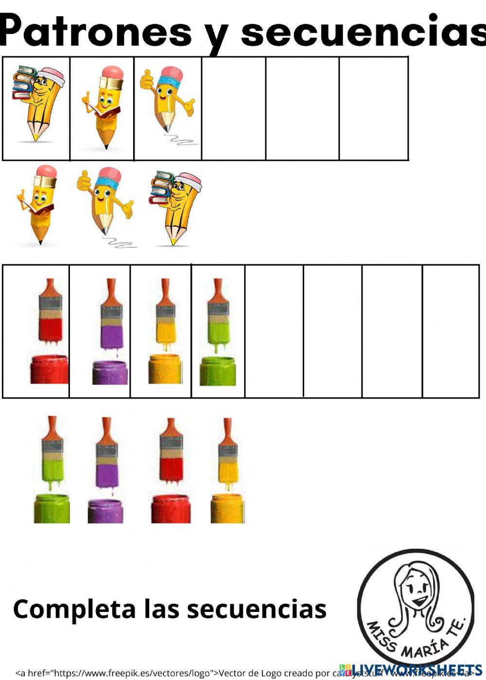 PATRONES Y SECUENCIAS IMAGENES Y COLORES online exercise for | Live ...