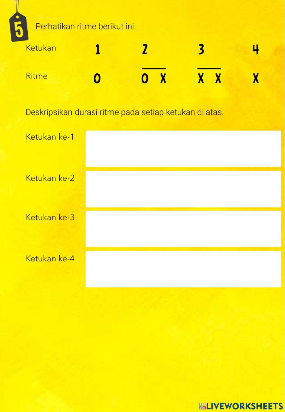 LKPD Ritme Suku Kata worksheet | Live Worksheets