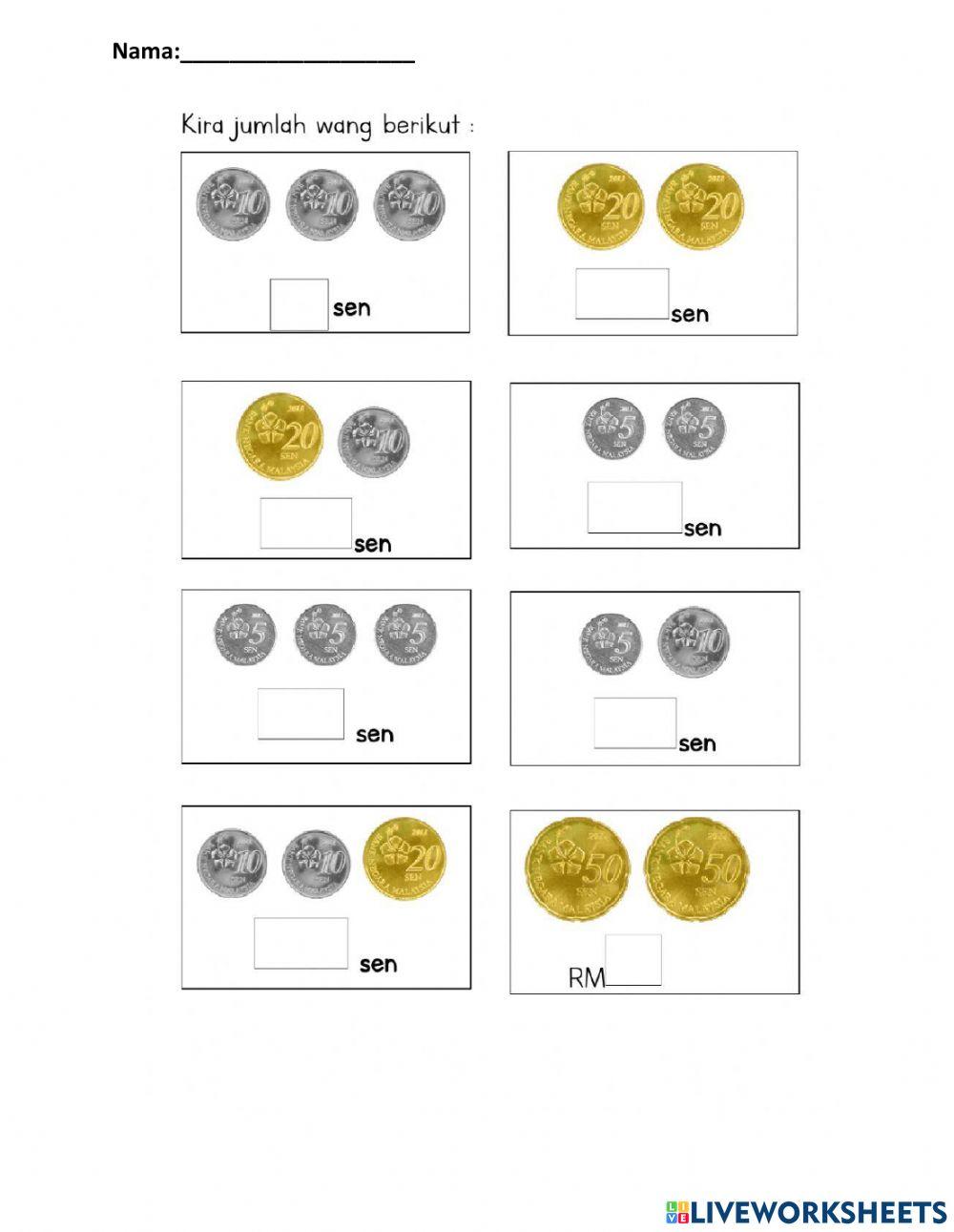 Wang syiling online exercise | Live Worksheets