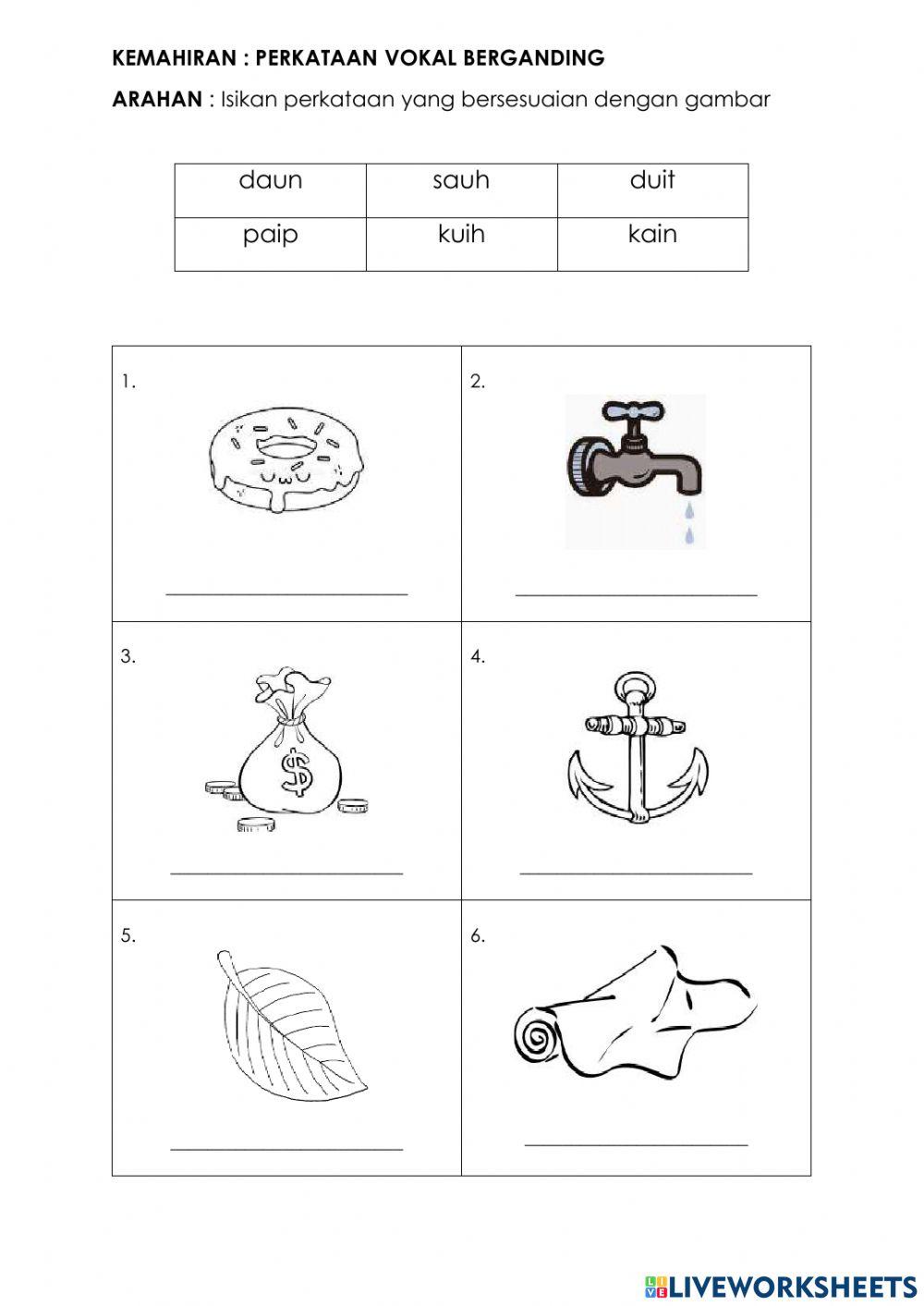vokal berganding online exercise for | Live Worksheets