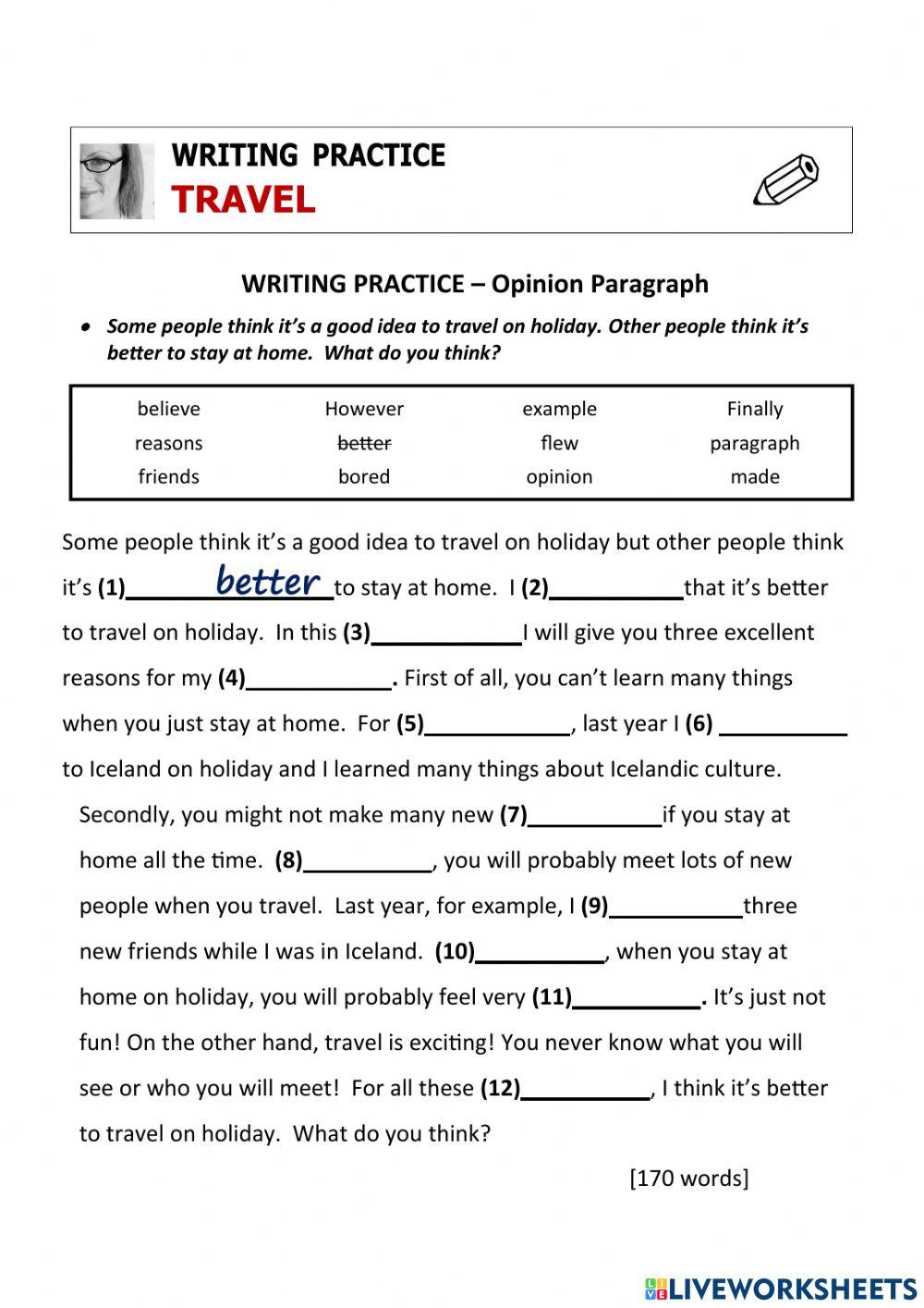 Travel 3 interactive worksheet | Live Worksheets