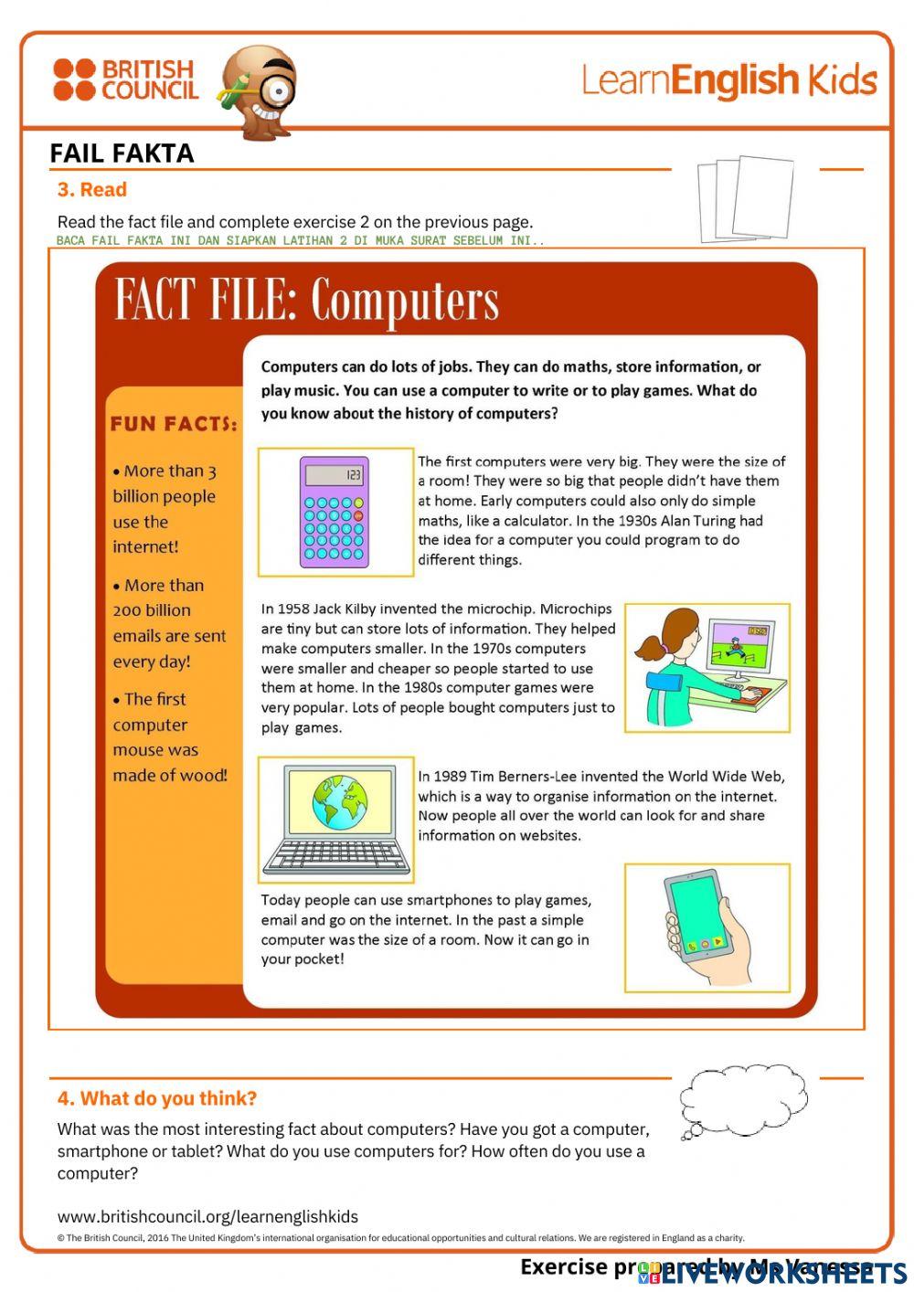 Reading Practice Computer Worksheet | MsVanessaV | Live
