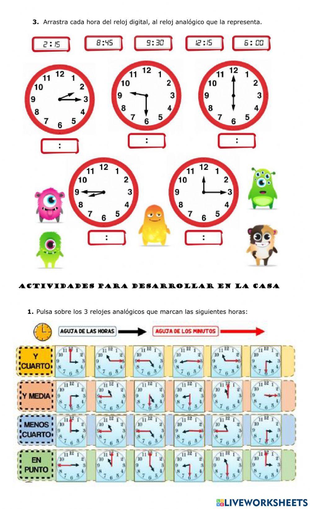El reloj online exercise for TERCERO | Live Worksheets