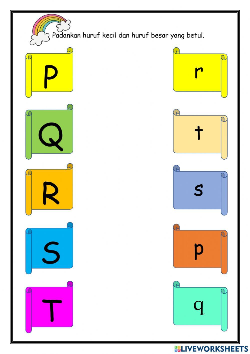 Padankan huruf besar dan kecil exercise | Live Worksheets