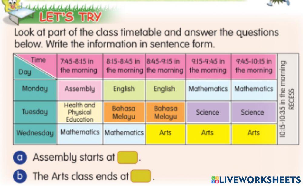 M3 Year 3 : Read & Record Time worksheet | Live Worksheets