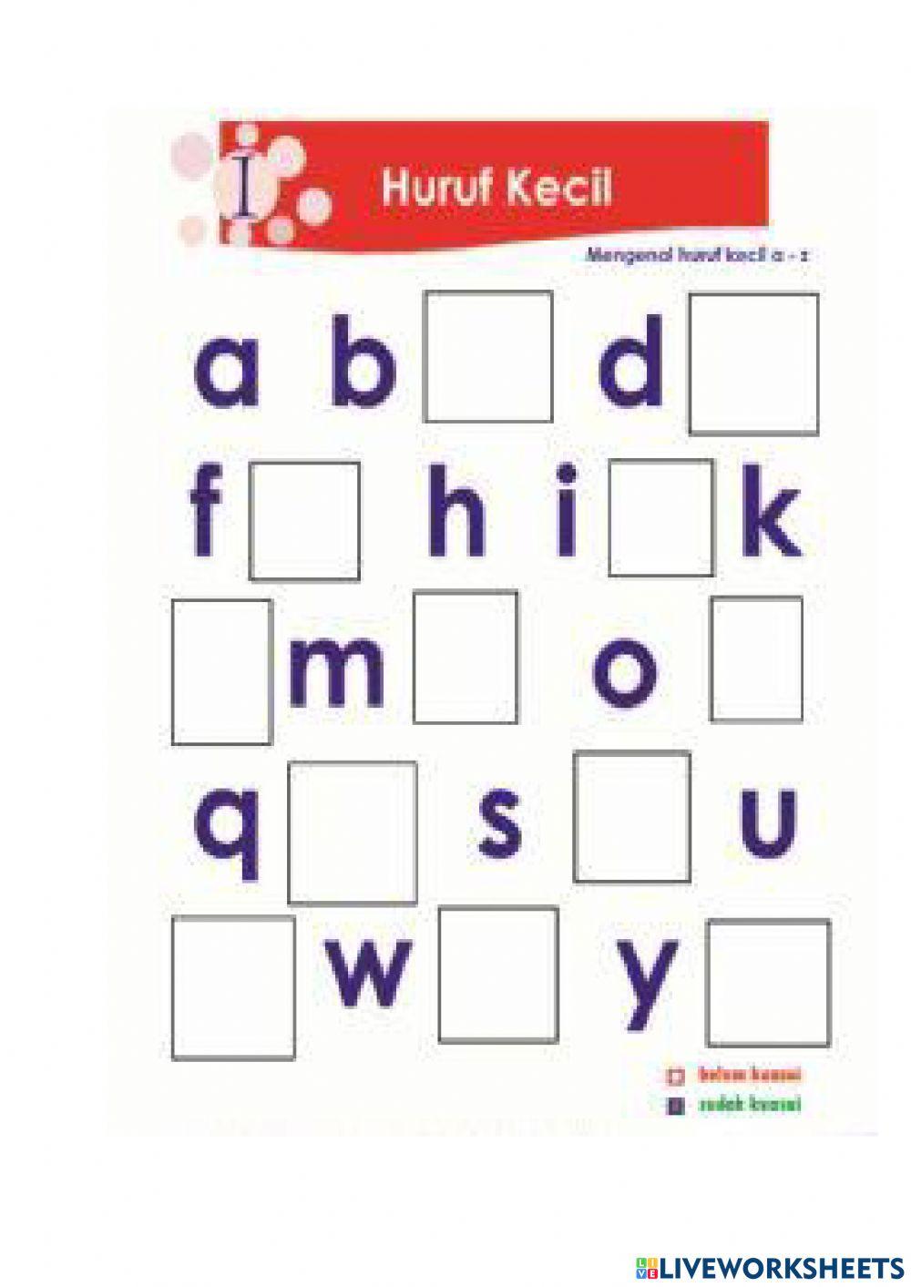Huruf a-z activity | Live Worksheets