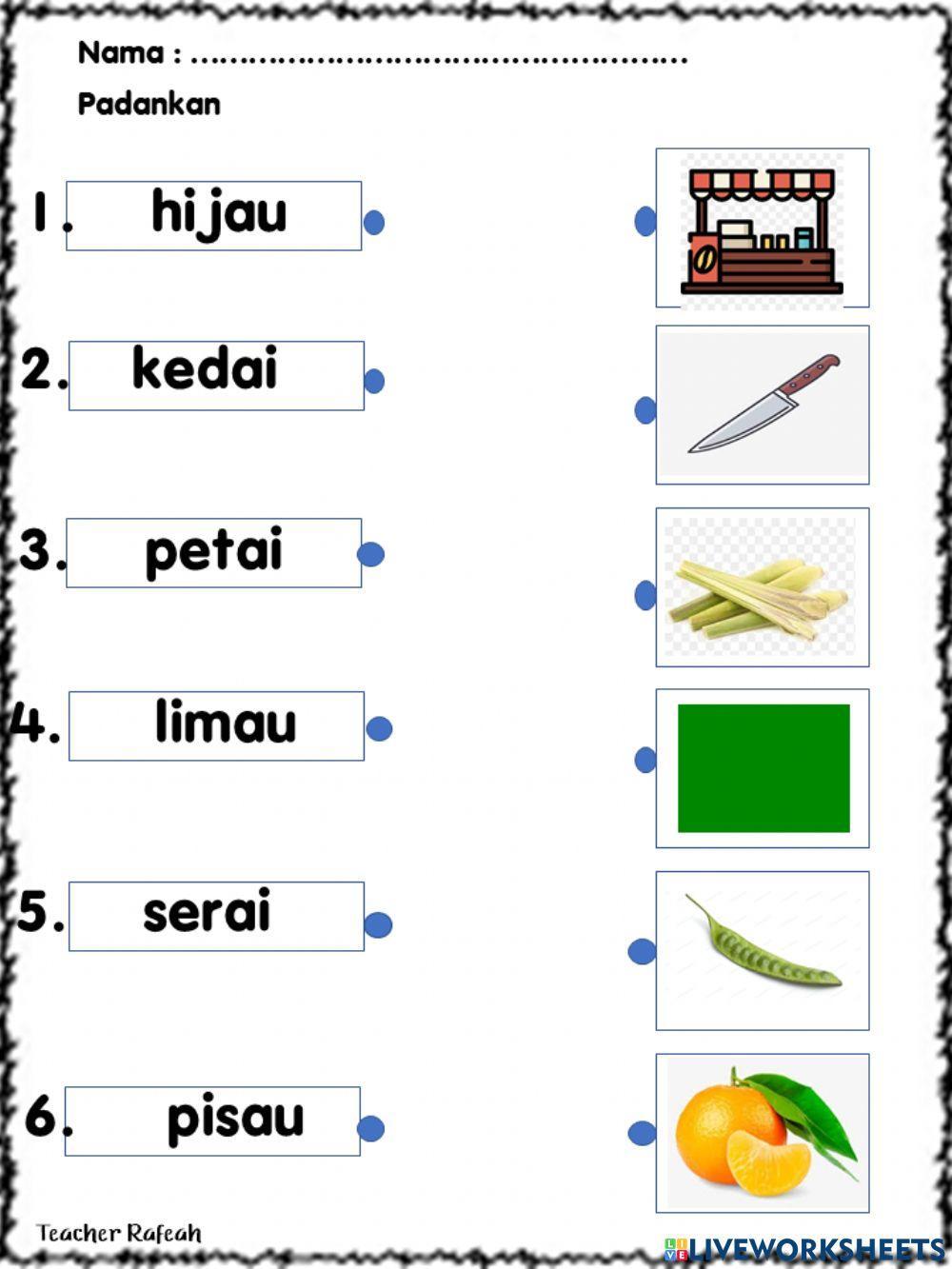Diftong padankan worksheet | Live Worksheets