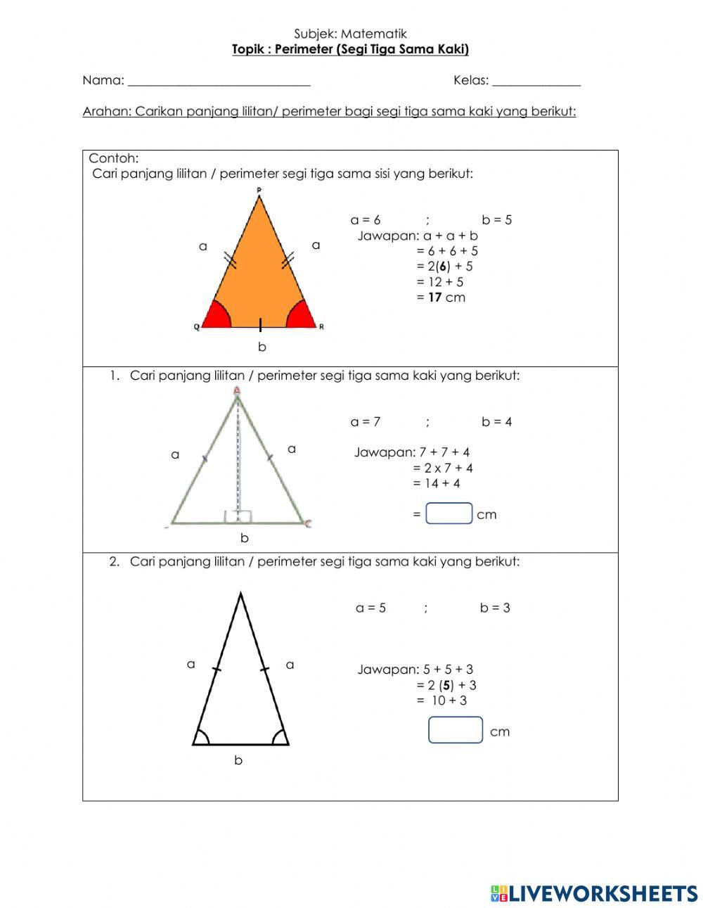 Perimeter Segi … | Free Interactive Worksheets | 1291515