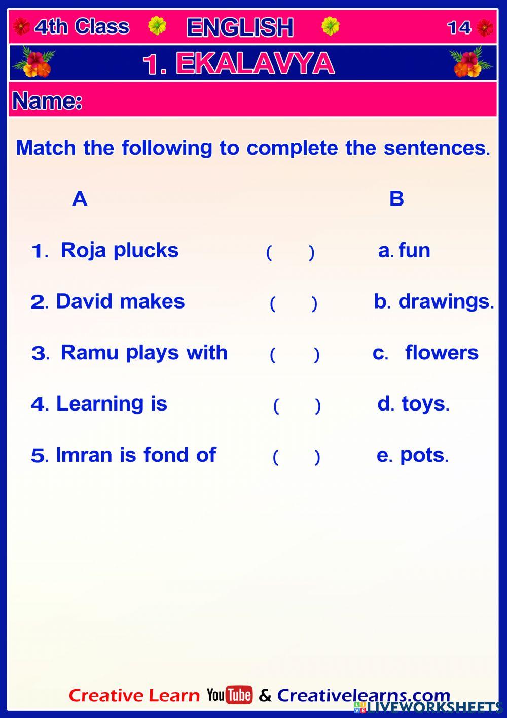 4th Eng 14 worksheet | Live Worksheets