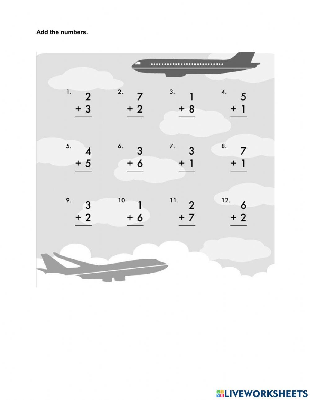Addition To 10 Online Worksheet Live Worksheets Addition To 10 Online Worksheet Live Worksheets