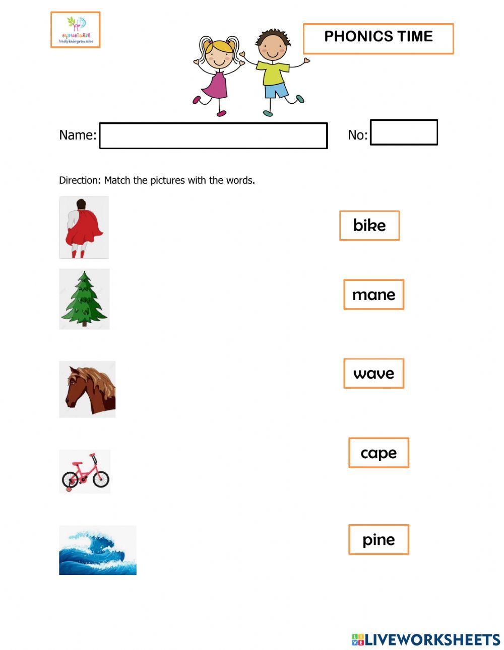 Phonics online exercise for Kindergarten 3 | Live Worksheets
