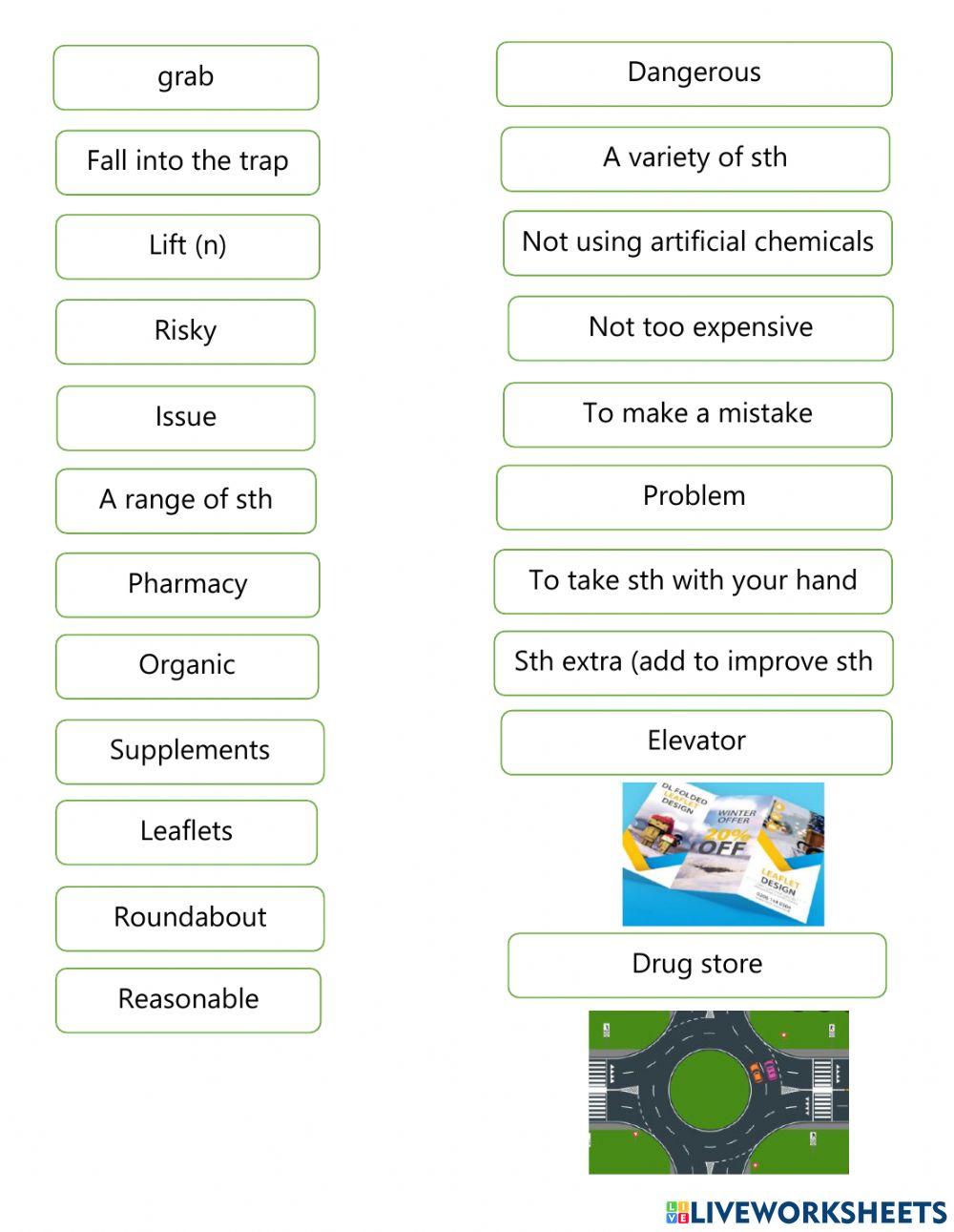Unit 2 listening matching worksheet | Live Worksheets