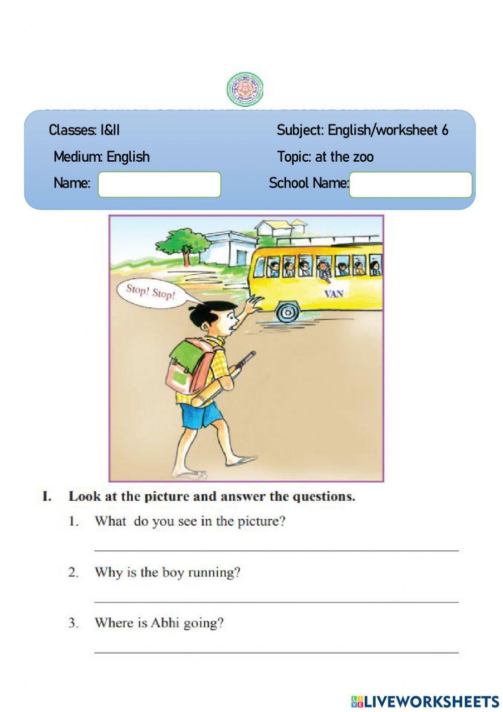 At the zoo 6 interactive worksheet | Live Worksheets