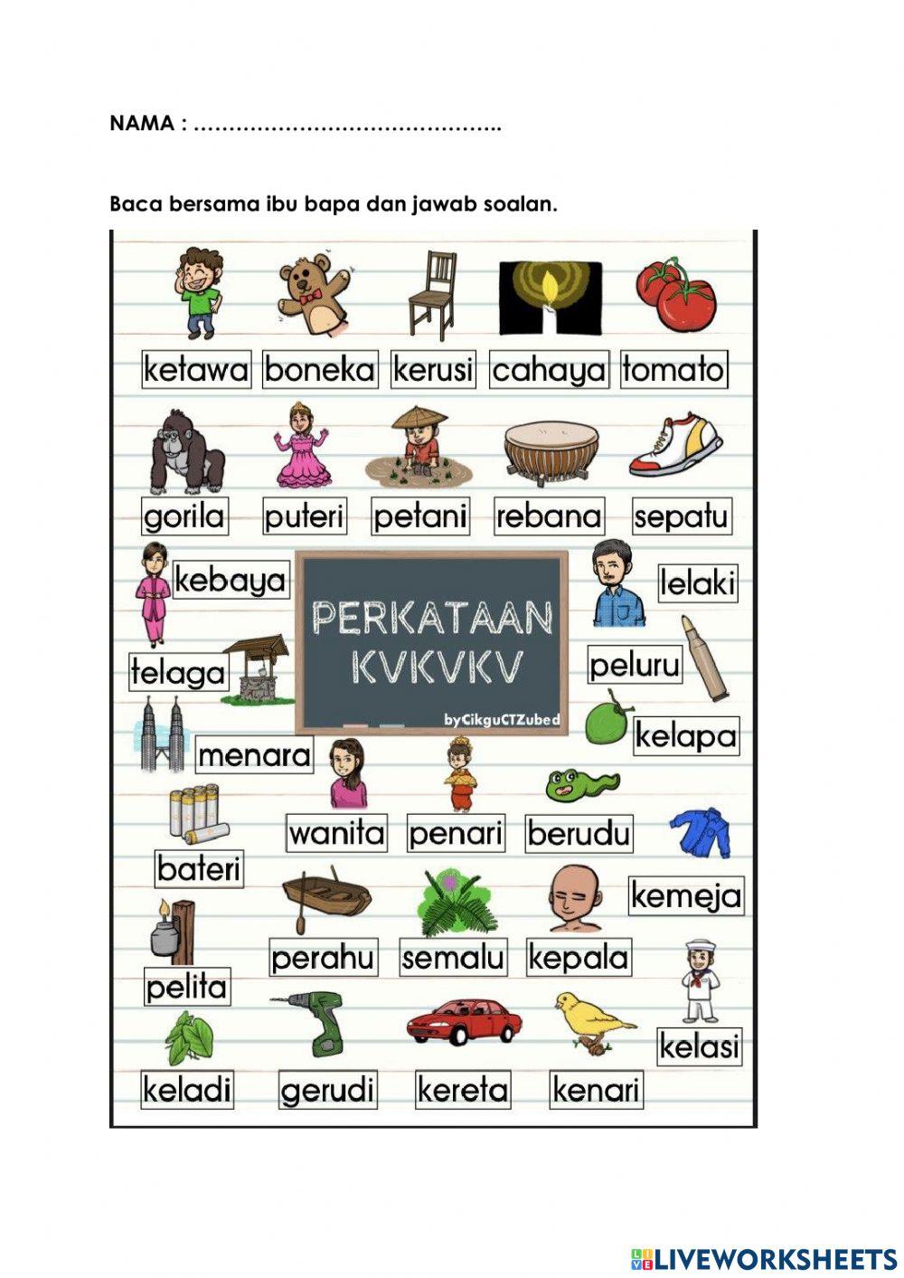 Kemahiran Membaca free activity | Live Worksheets