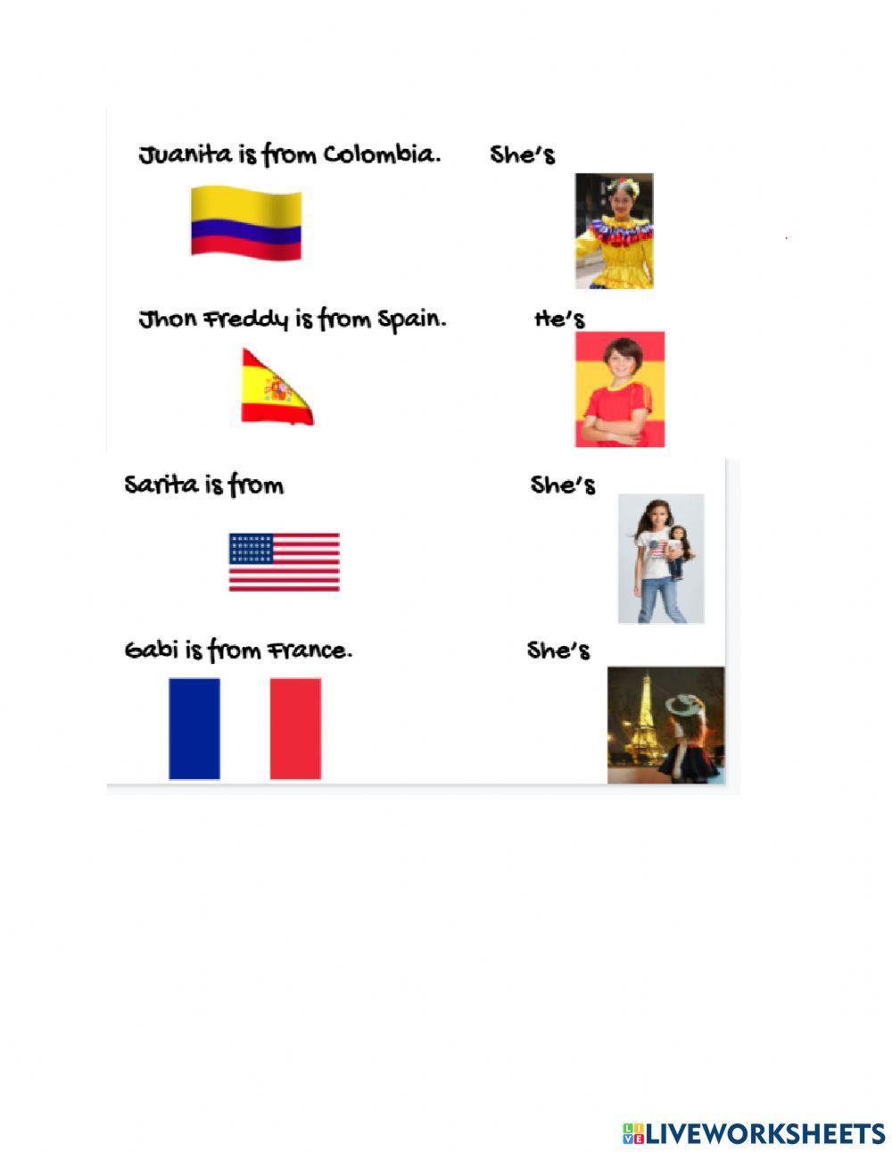 Countries and Nationalities made by teacher Erika worksheet | Live ...