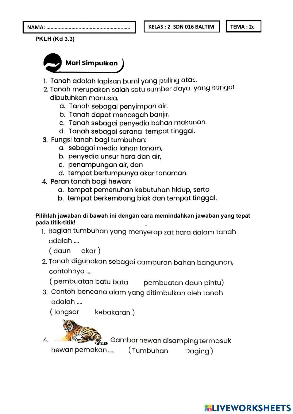 Pklh 3.3 worksheet | Live Worksheets