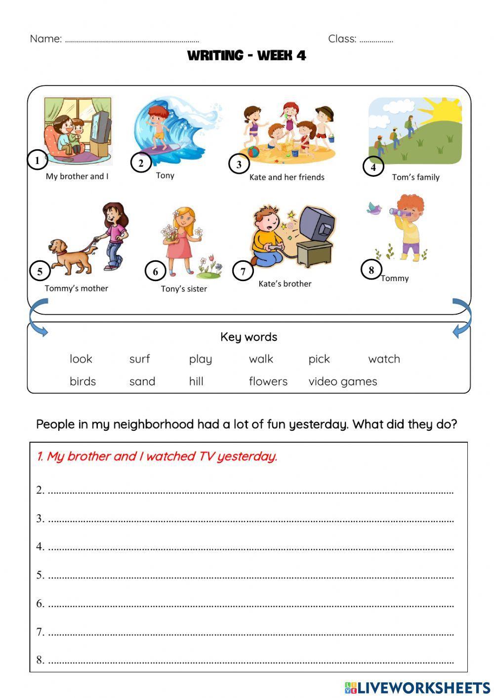 Writing online exercise for 3 | Live Worksheets