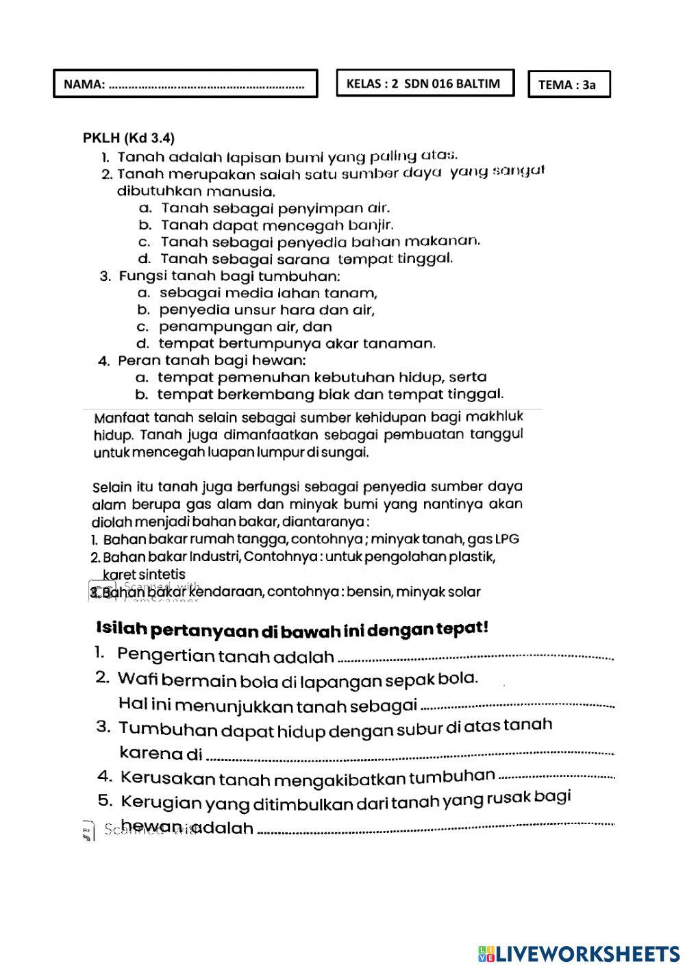 Pklh 3.4 worksheet | Live Worksheets