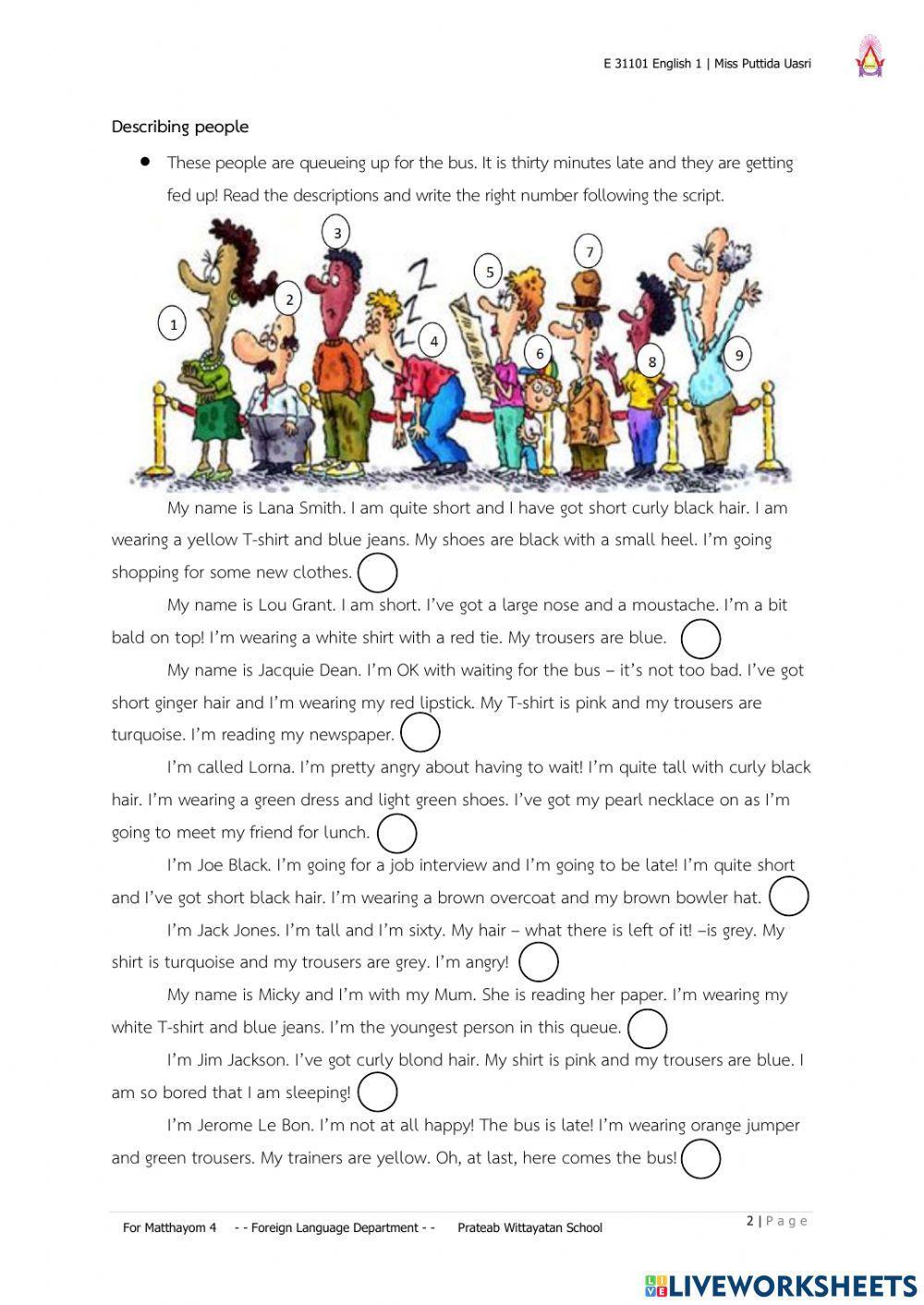 1296001 | 31101 2 Describe people print | MerryShoko