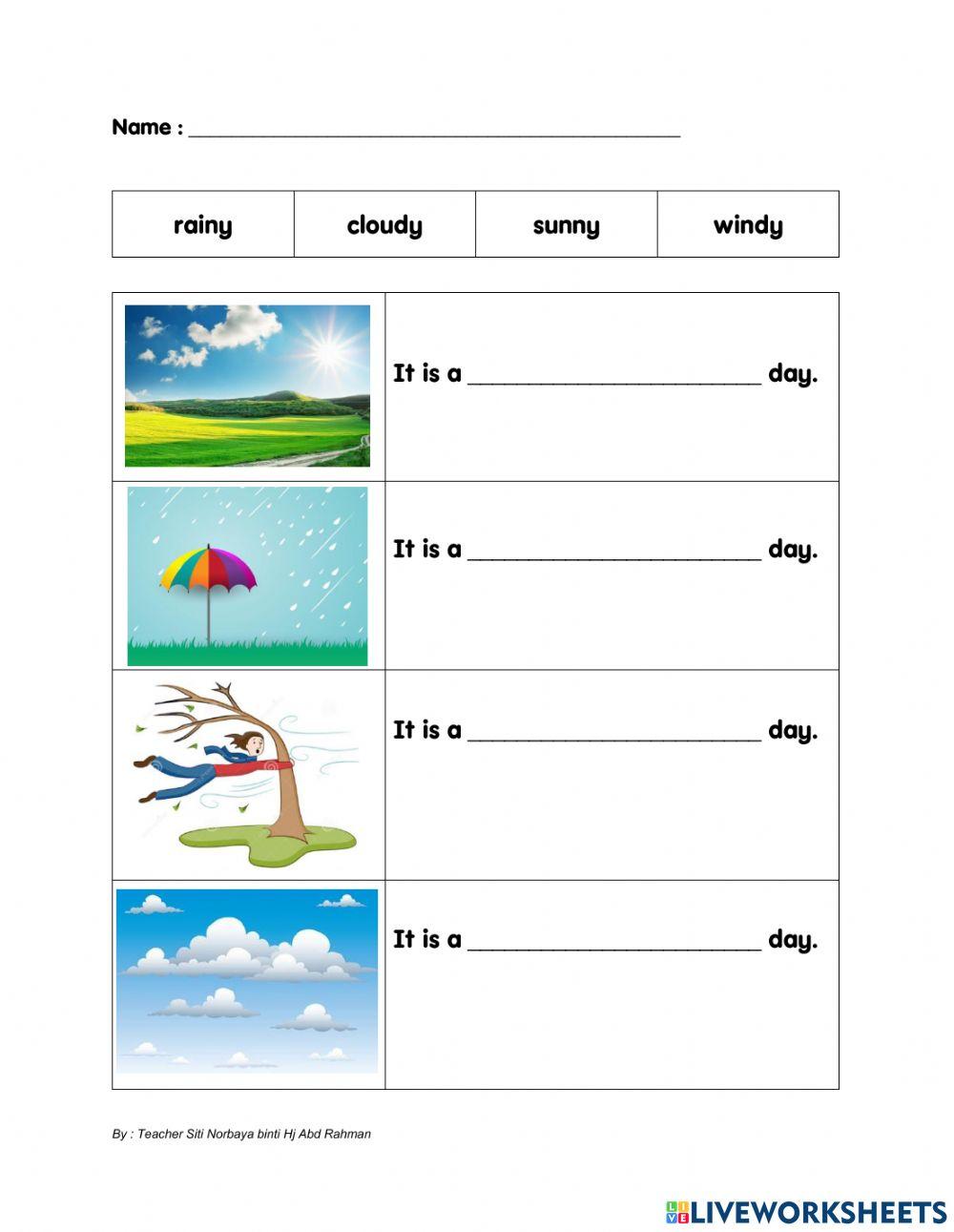 All About Weather worksheet for Year 3 PPKI | Live Worksheets