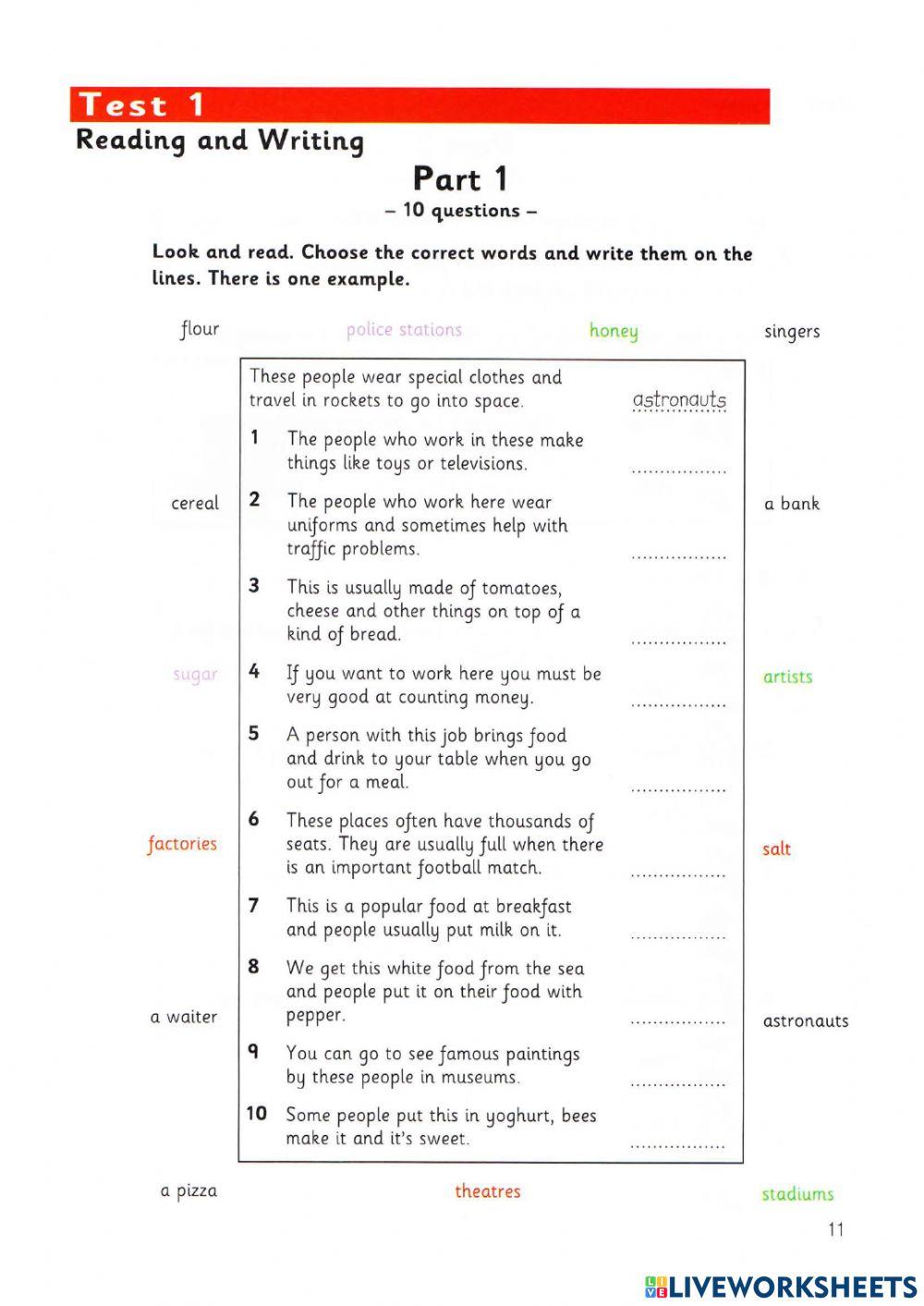 Flyers - reading part 1 3 tests - Cambridge English