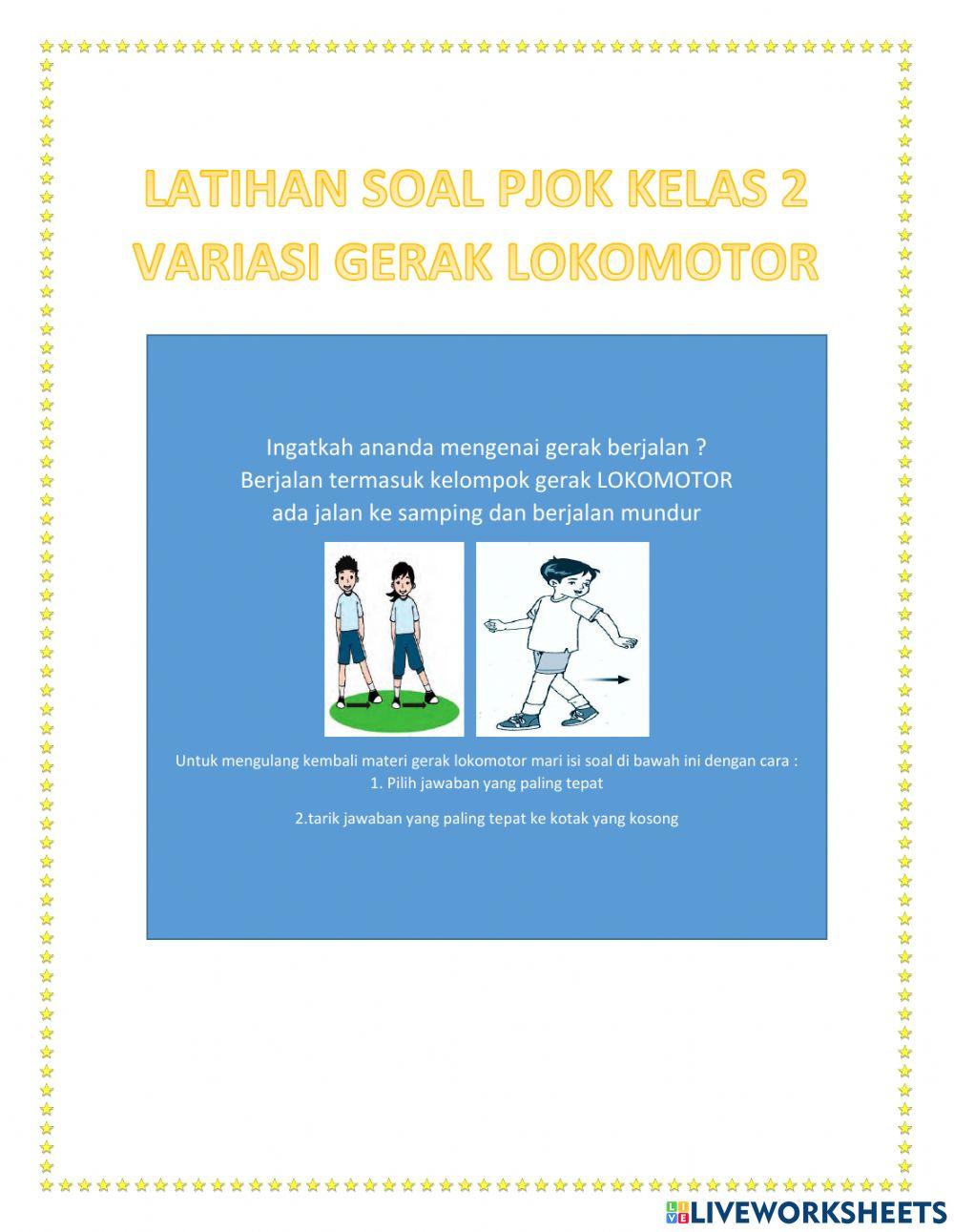 Pjok lokomotor interactive worksheet | Live Worksheets