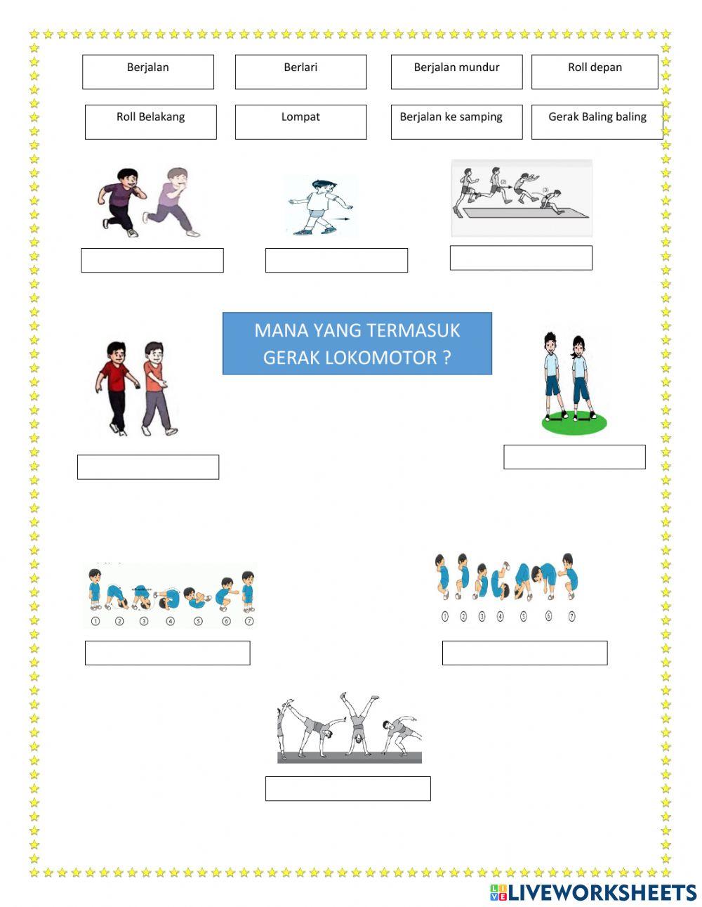 Pjok lokomotor interactive worksheet | Live Worksheets