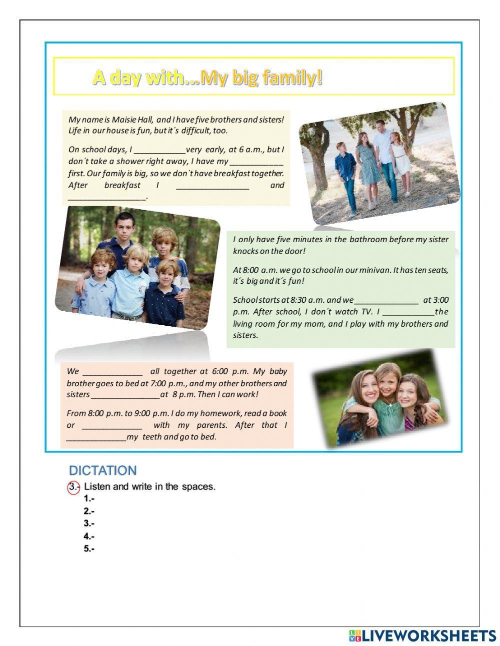 Daily routine online exercise for BASIC LEVEL | Live Worksheets