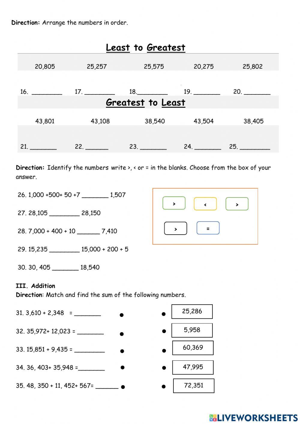 P3 Midterm Exam interactive worksheet | Live Worksheets