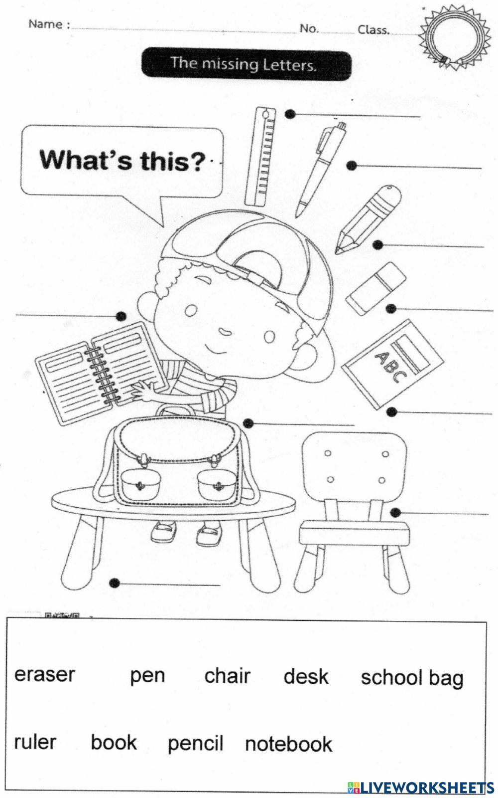 ใบงาน My school things 3741329 | joy0897909795 | Live