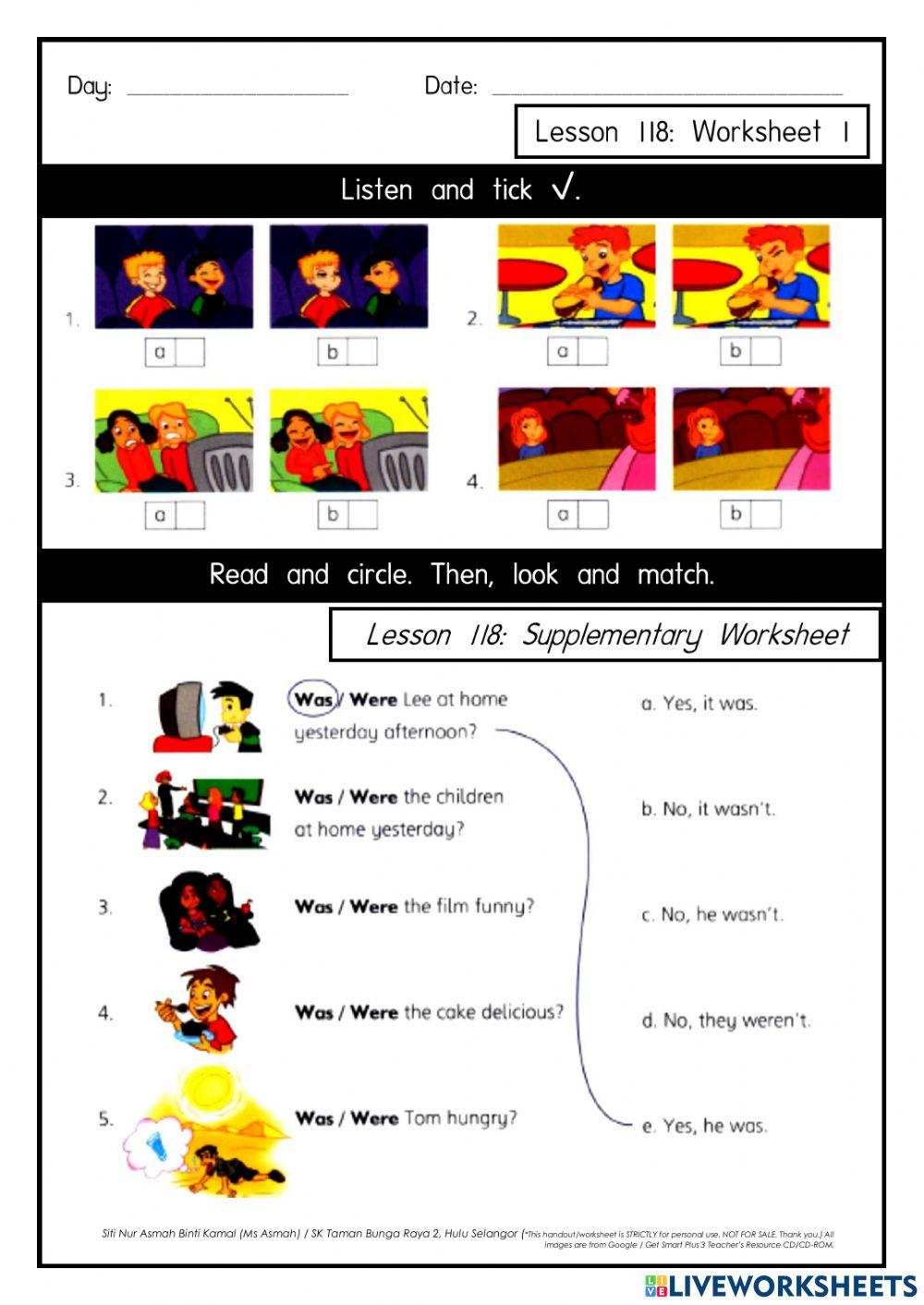 Get smart plus 3 M8 L118 W1 worksheet | Live Worksheets