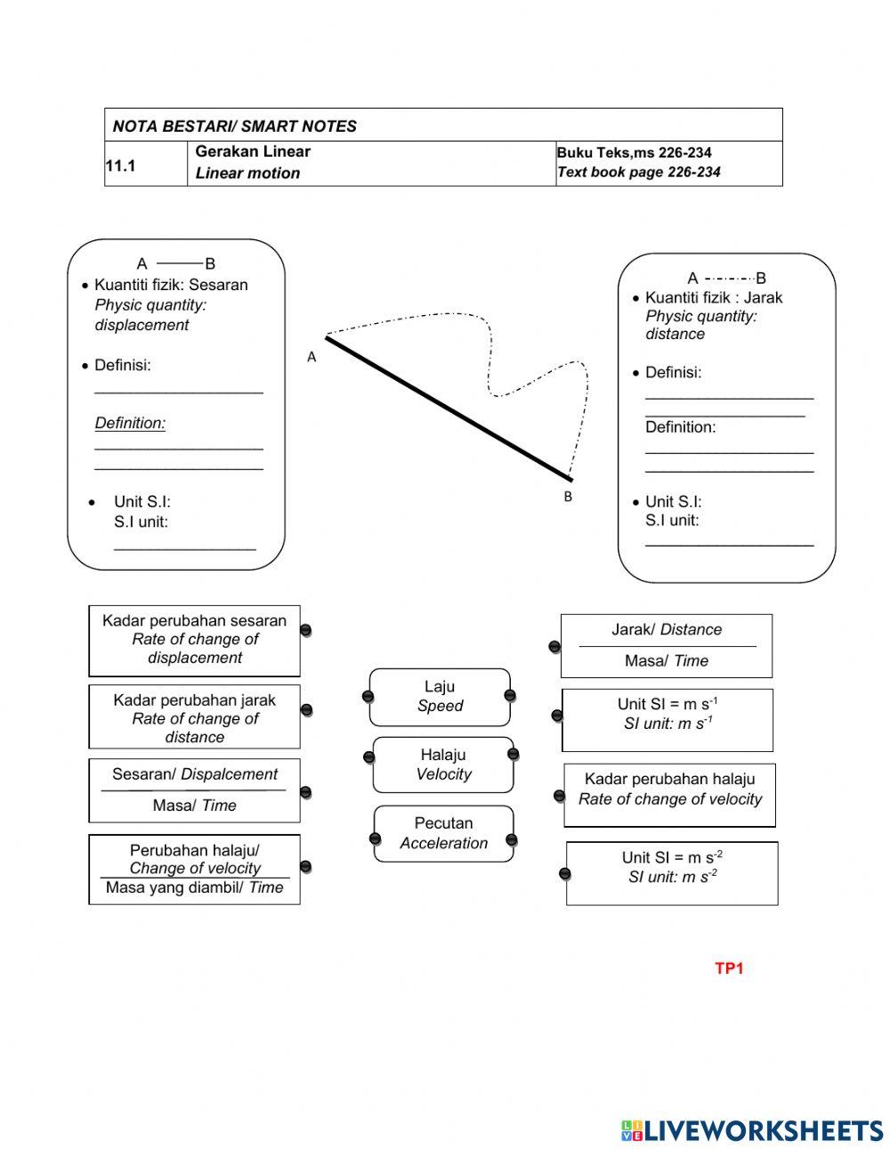 Force and motion activity for form 4 | Live Worksheets