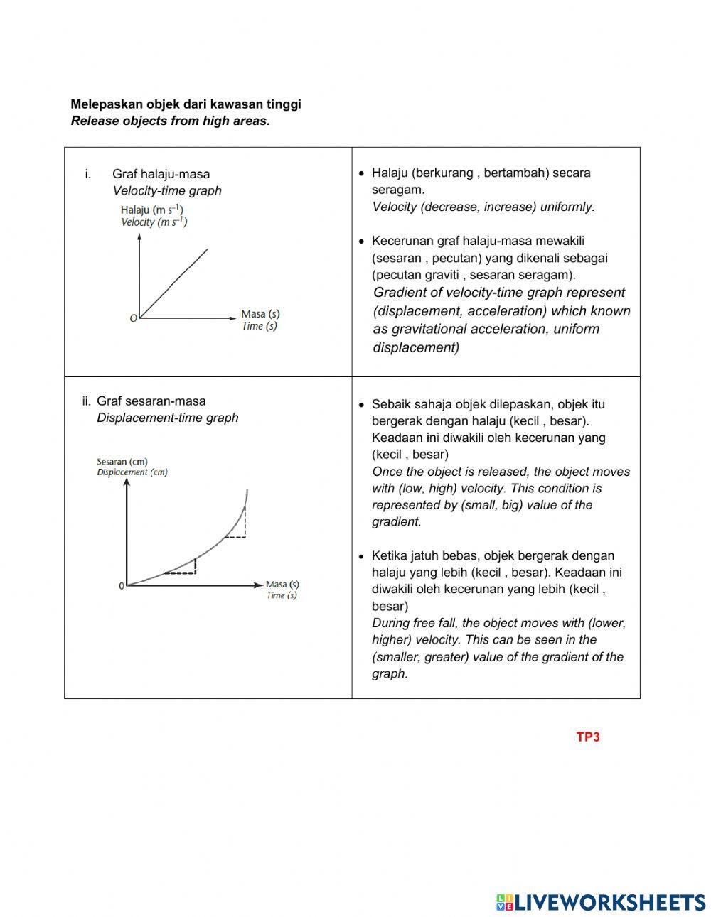 Force and motion activity for form 4 | Live Worksheets